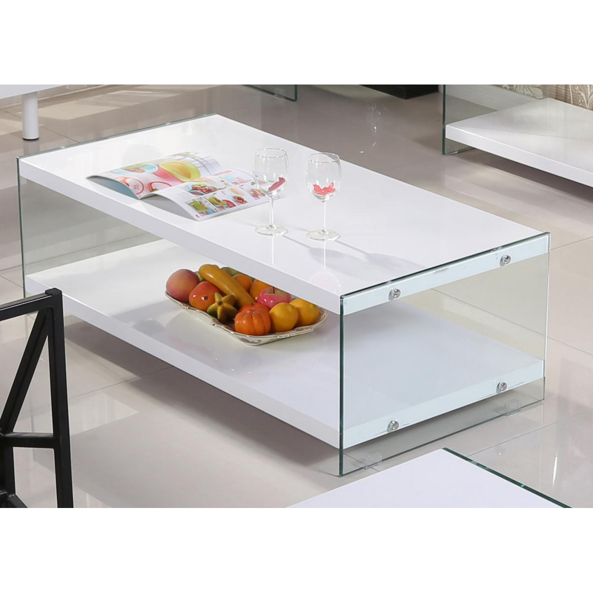 Marco White High Gloss & Glass Coffee Table on Anglia Market