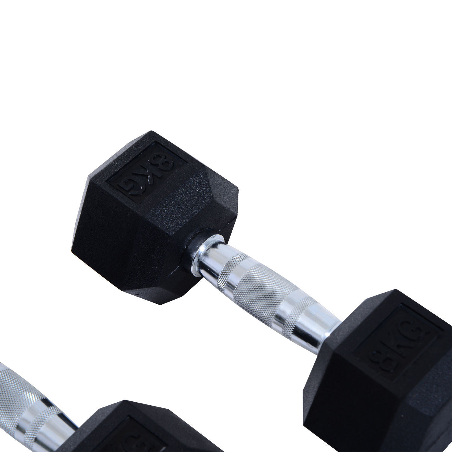 Rubber Hexagonal Dumbbell Set,2 pcs x 8 kg on Anglia Market