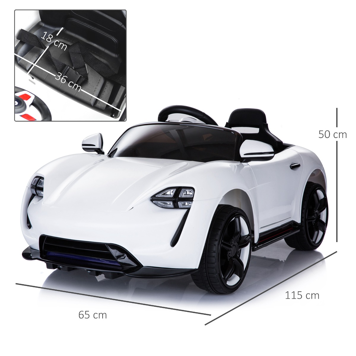 HOMCOM 6V Kids Electric Ride On Car-White on Anglia Market: Electric ...