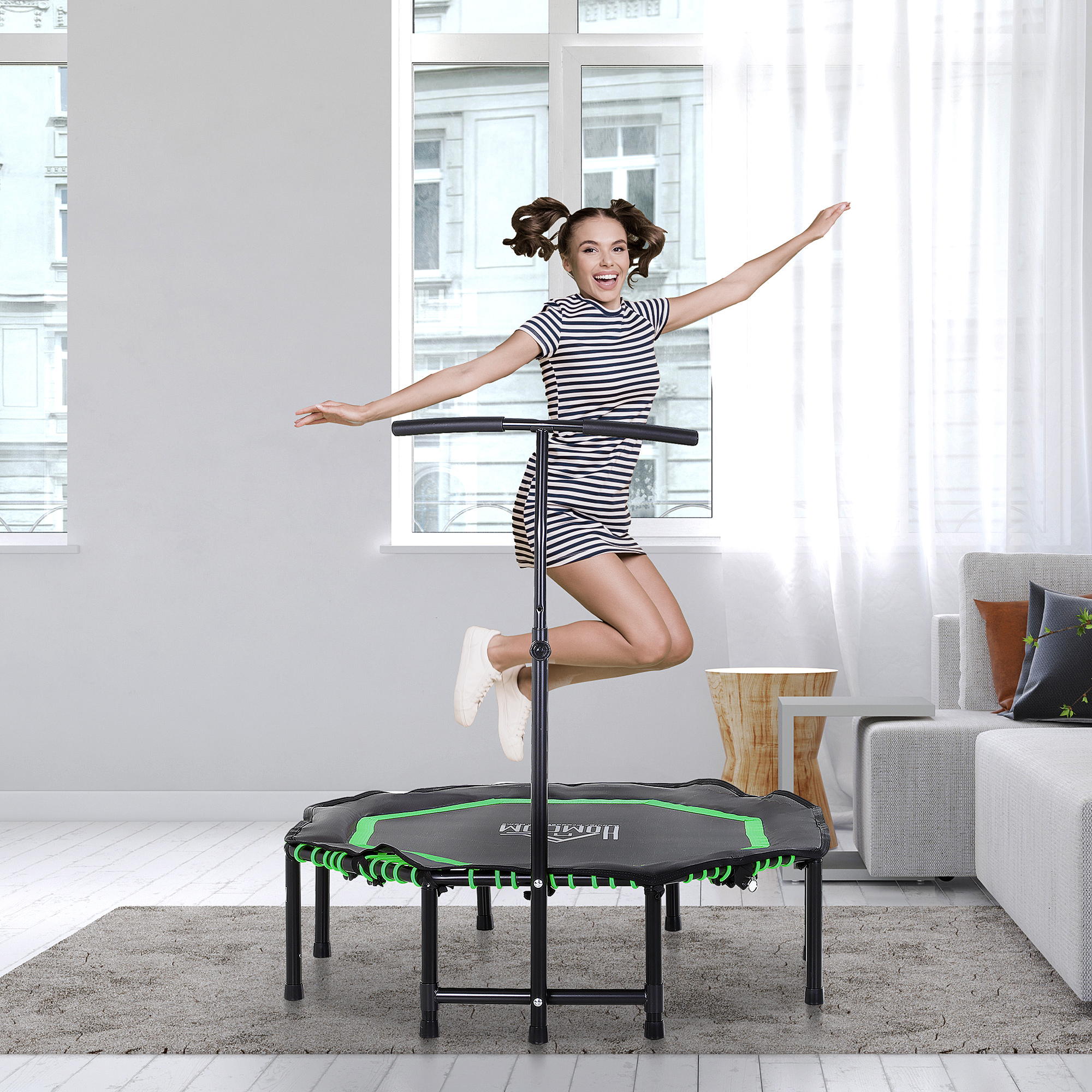 HOMCOM 48вЂќ Octagonal Mini Fitness Trampoline Rebounder Indoor Outdoor ...