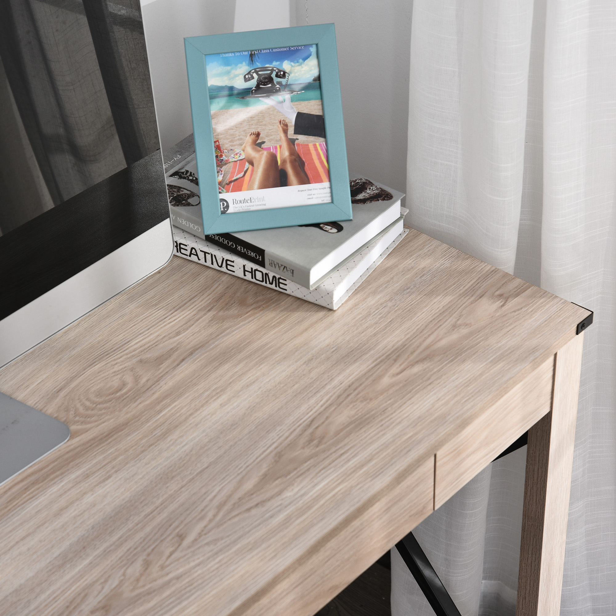 HOMCOM Computer Desk Writing Table with Drawer Home Office Workstation ...