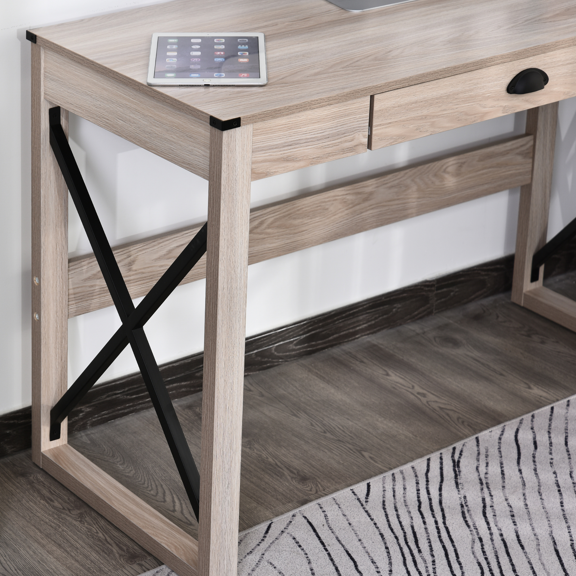 HOMCOM Computer Desk Writing Table with Drawer Home Office Workstation ...