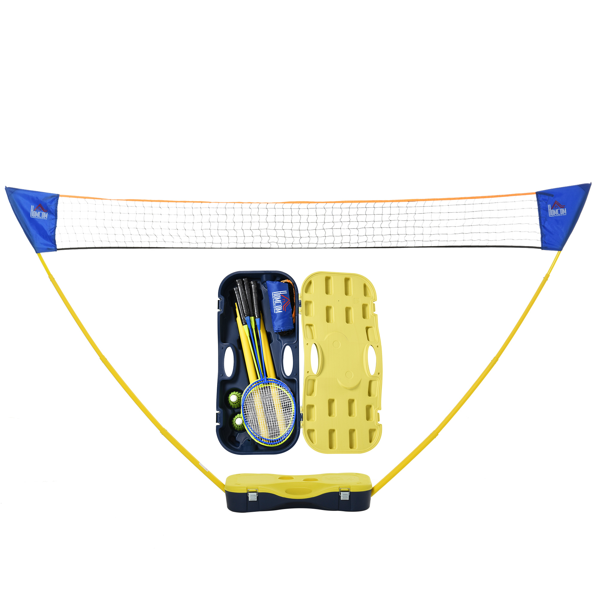 Portable Folding Badminton Net Set with 4 Badminton Rackets and 2 Nylon ...