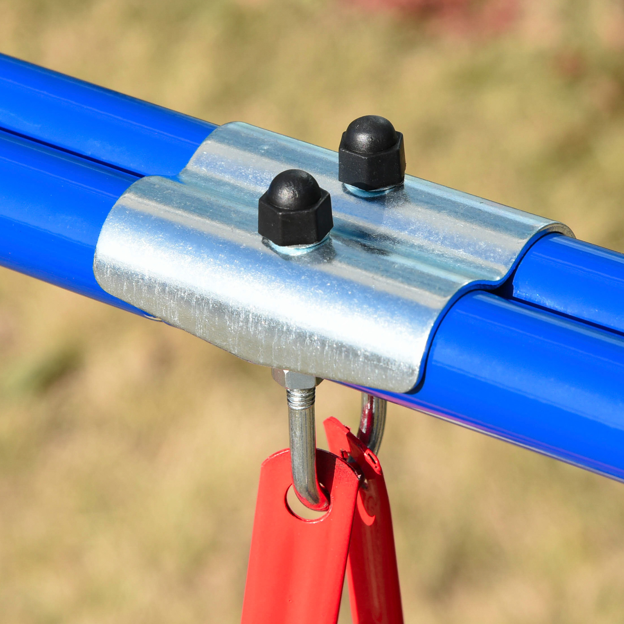 Metal Kids Swing Set with Baby Seat Safety Harness A-Frame Stand for ...