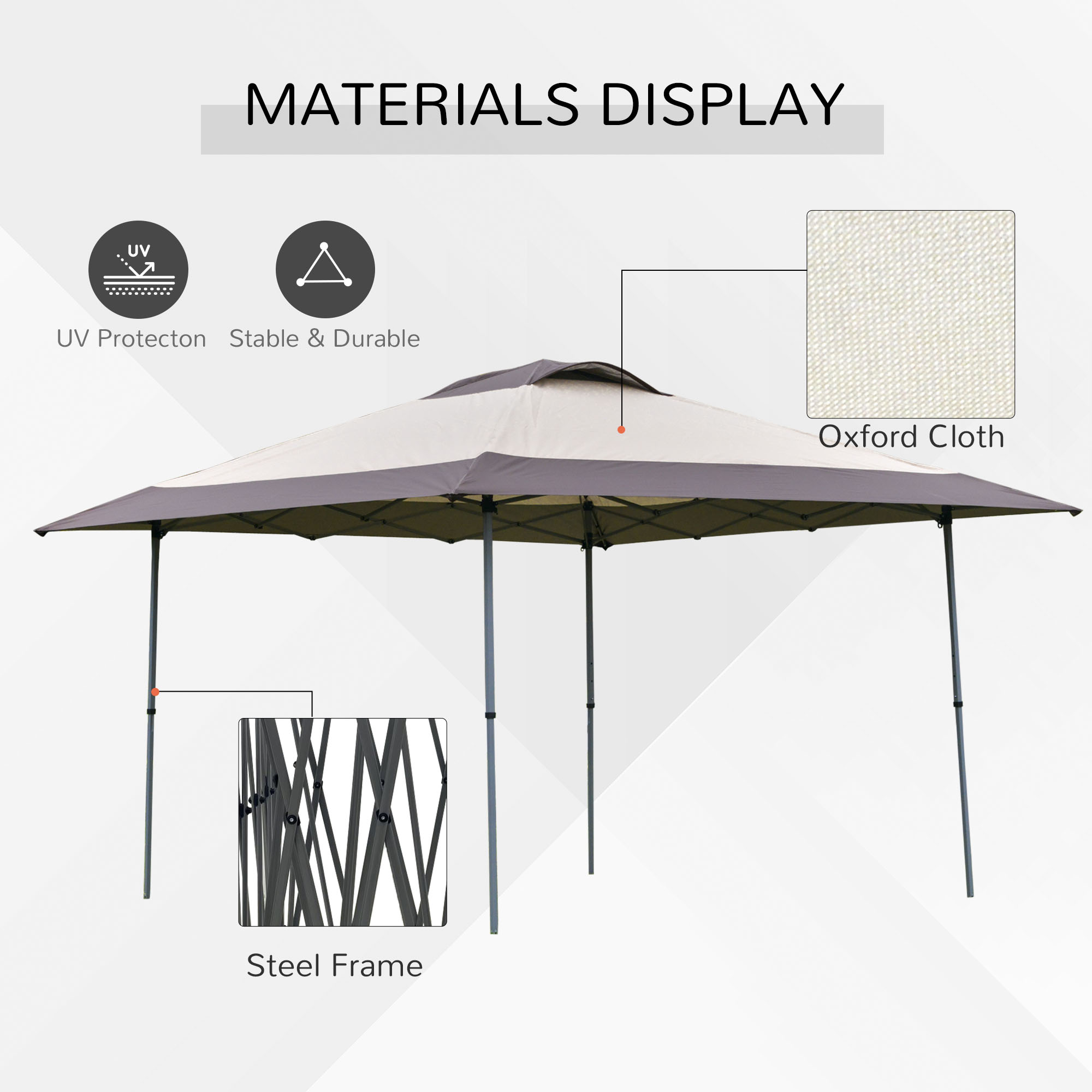 Outsunny 4 x 4m Pop-up Canopy Gazebo Tent with Roller Bag & Adjustable ...