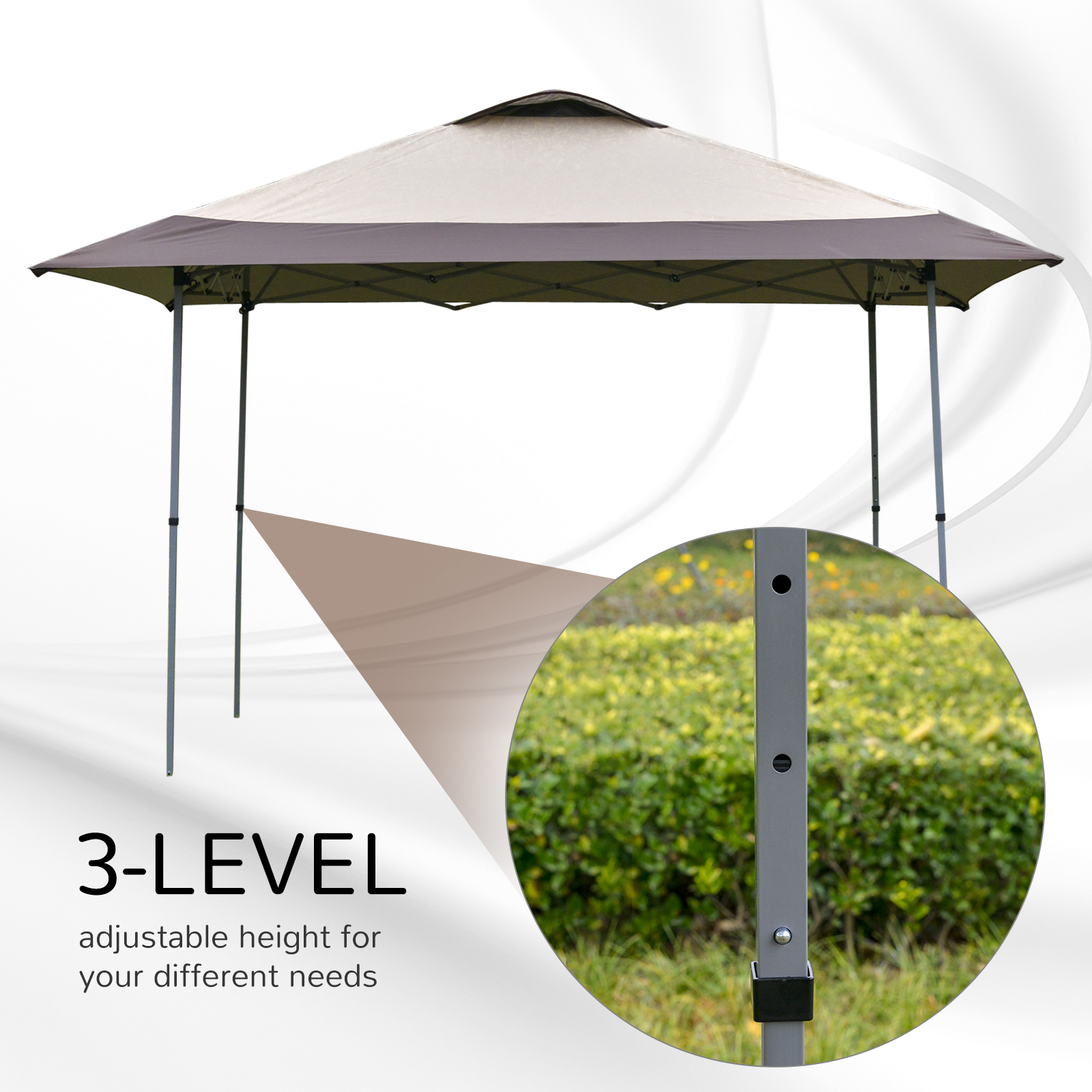 Outsunny 4 x 4m Pop-up Canopy Gazebo Tent with Roller Bag & Adjustable ...