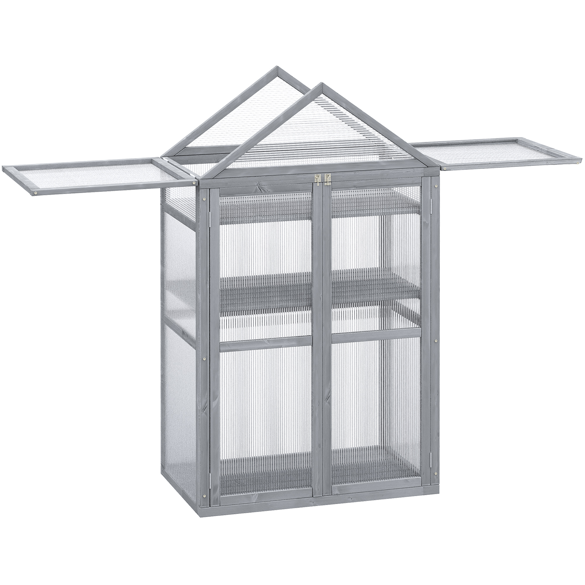 Garden Cold Frame Polycarbonate Greenhouse with Adjustable Shelves ...