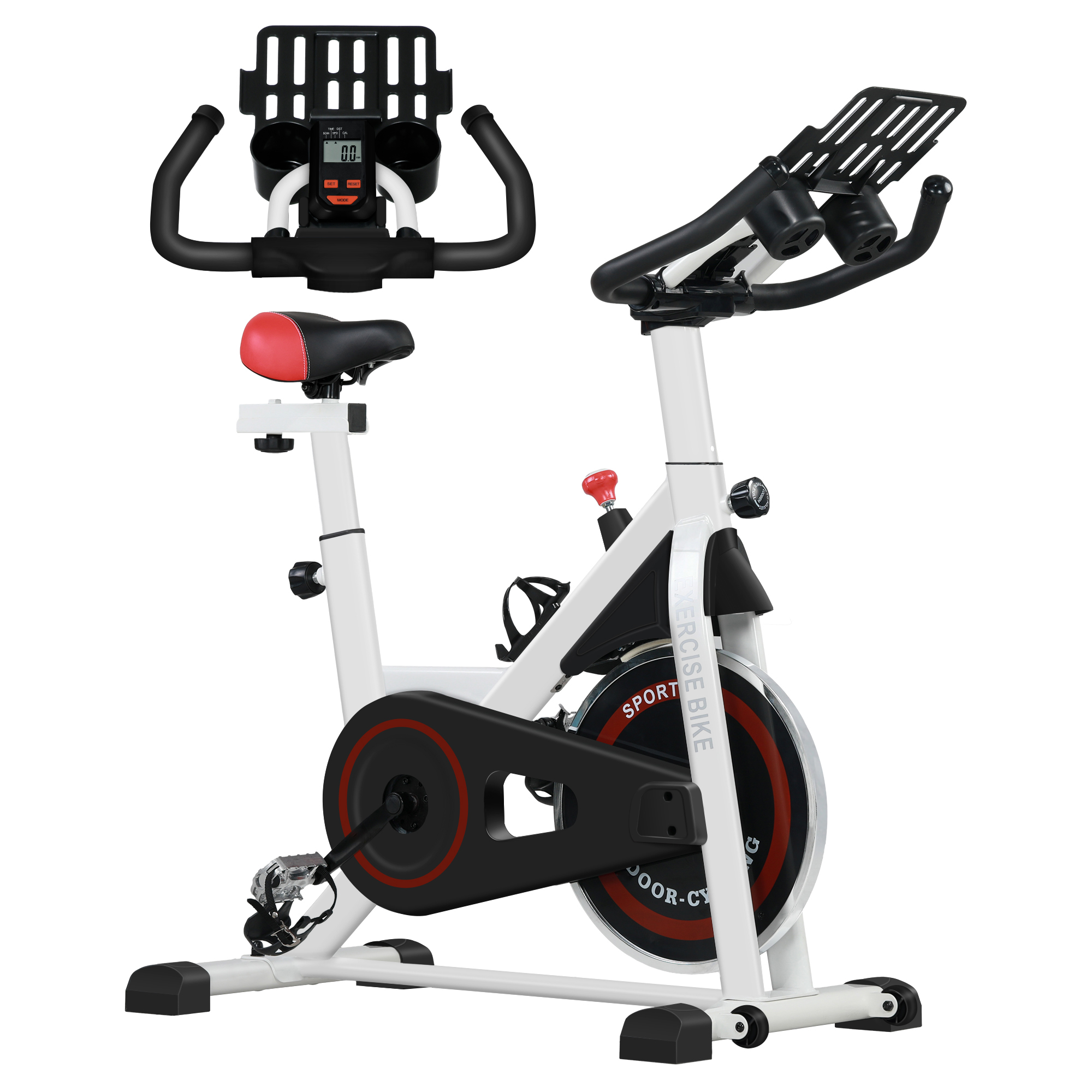 Exercise Bike, 8kg Flywheel Stationary Bike Indoor Cycling Machine with Adjustable Resistance ...