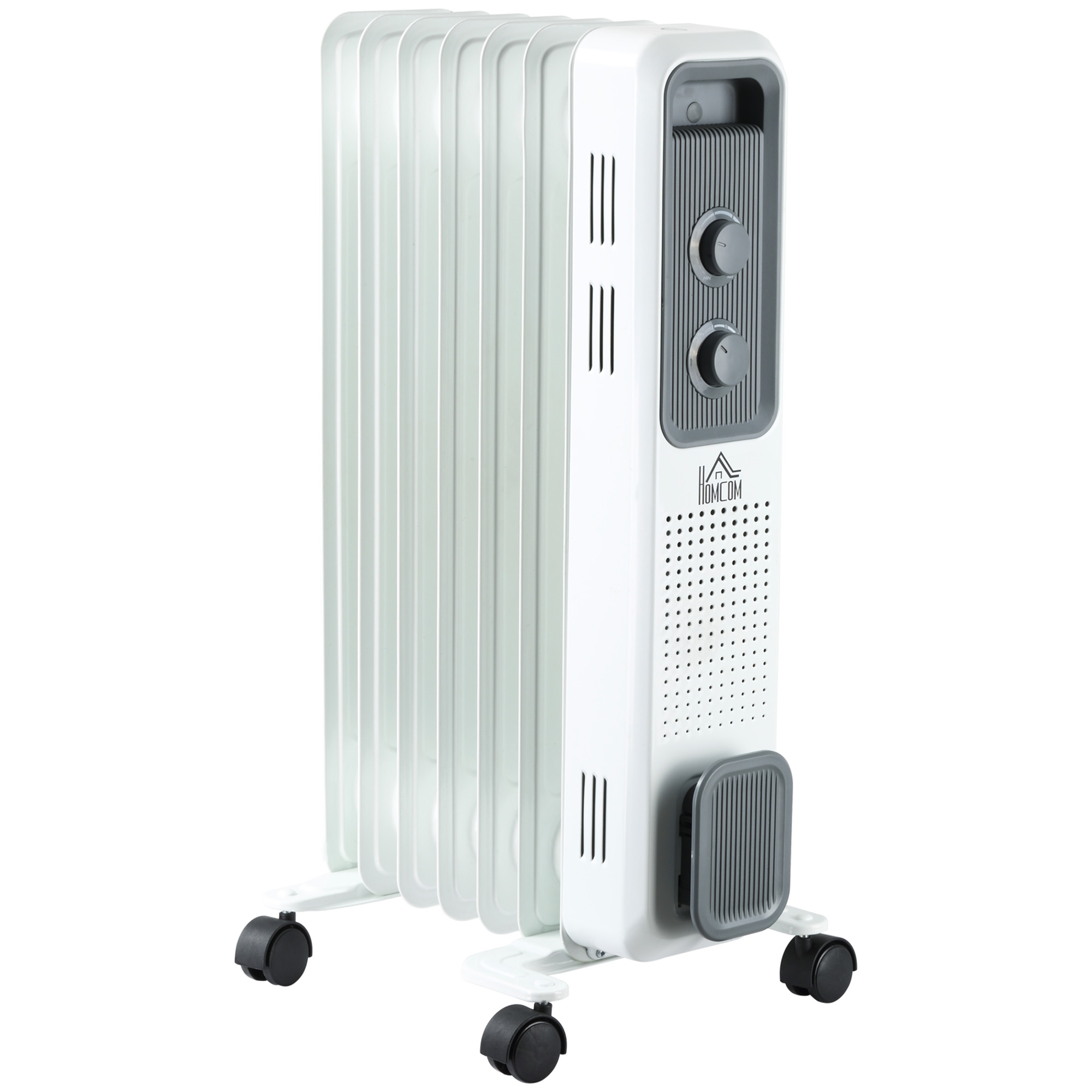 1500W Oil Filled Radiator, 7 Fin, Portable Electric Heater with 3 Heat ...