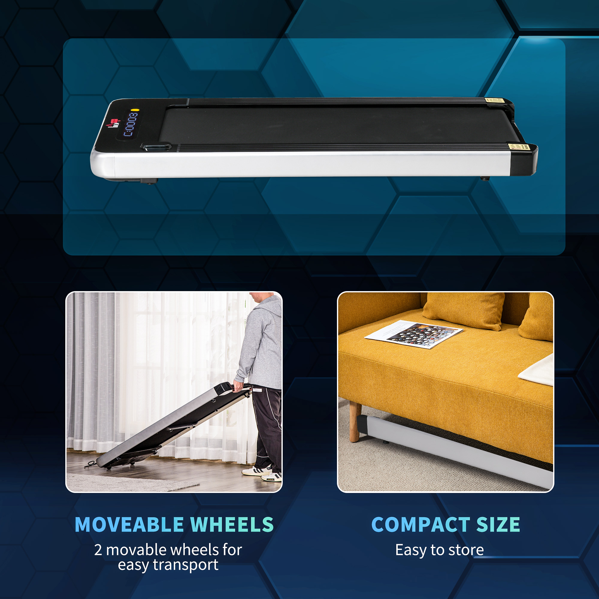 HOMCOM Electric Treadmill Walking Machine 735W Motorised Walking ...