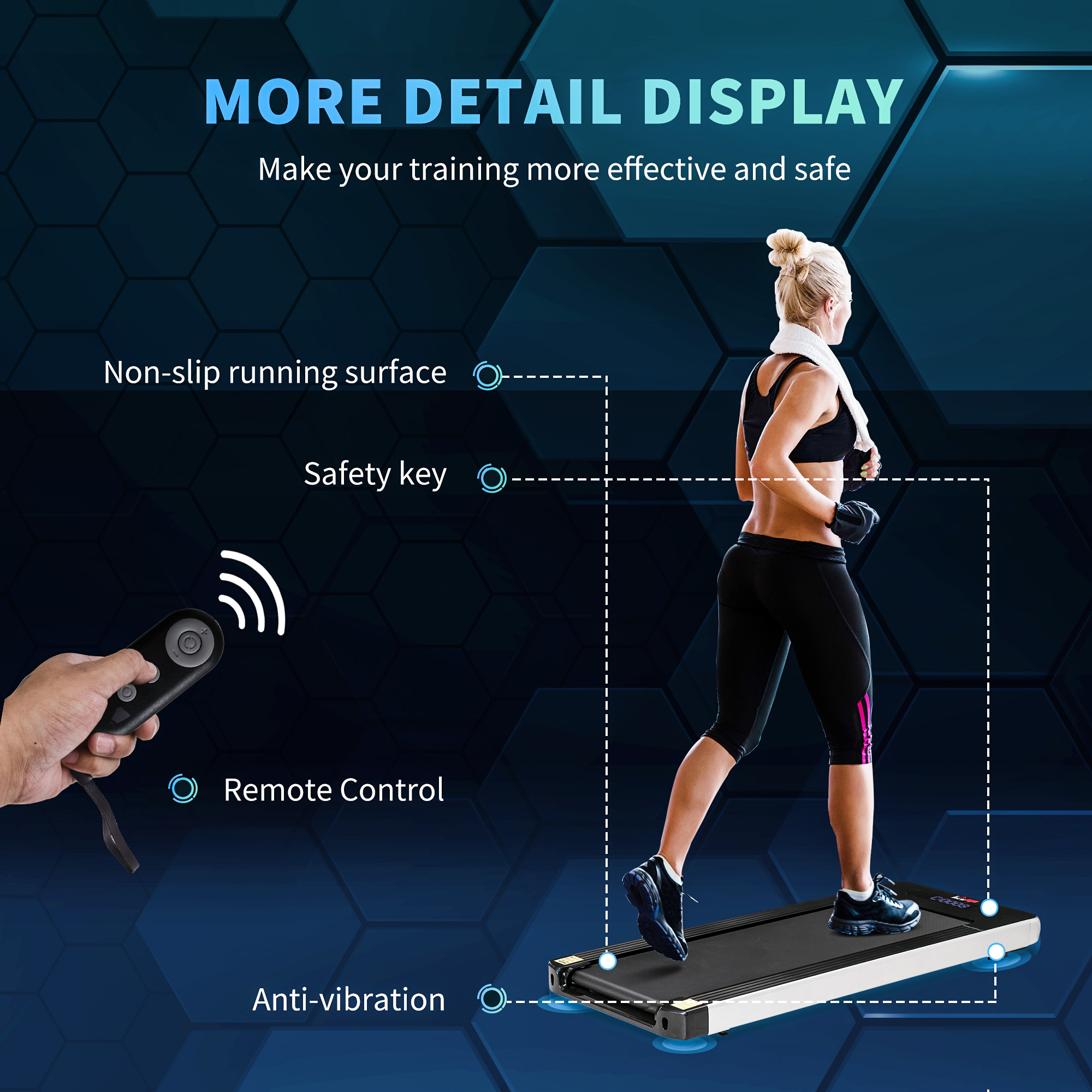 HOMCOM Electric Treadmill Walking Machine 735W Motorised Walking ...