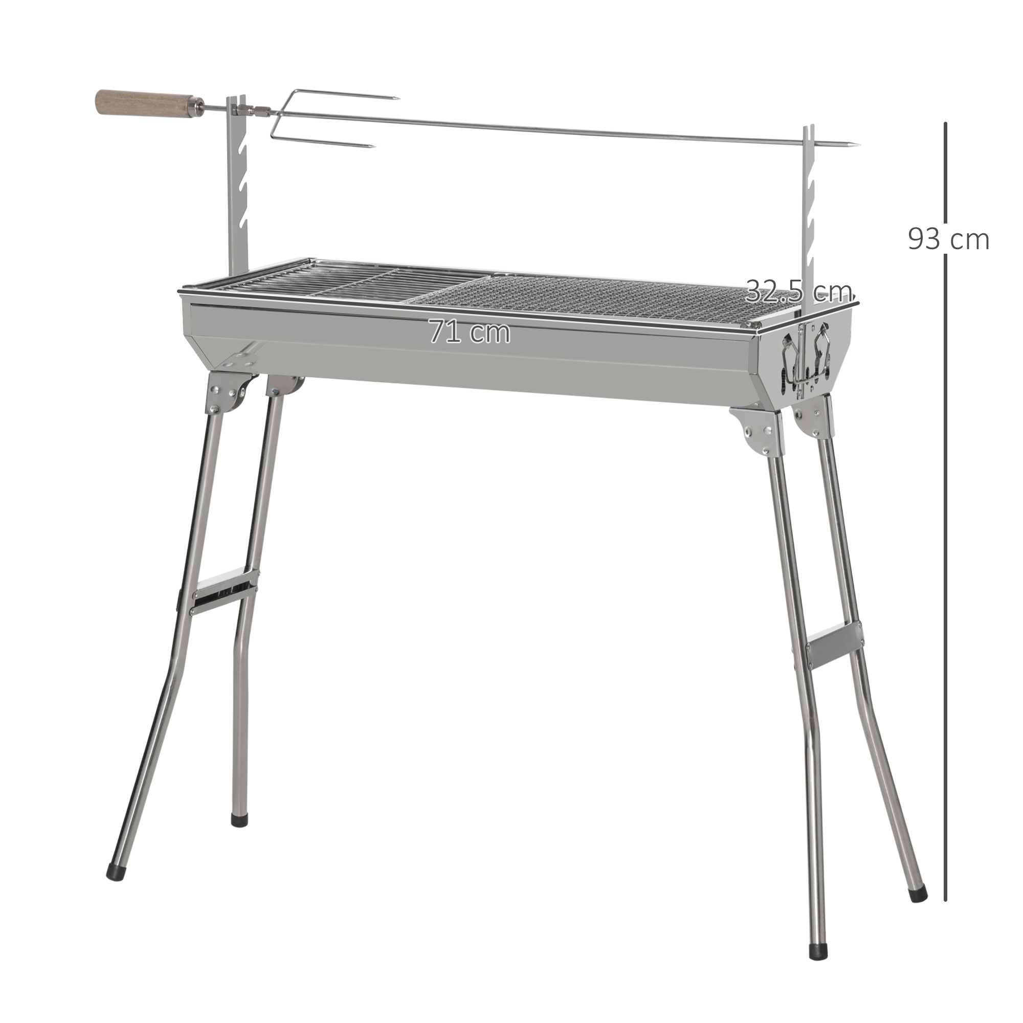 Charcoal Grill Portable BBQ Rotisserie Roaster with Foldable Legs ...
