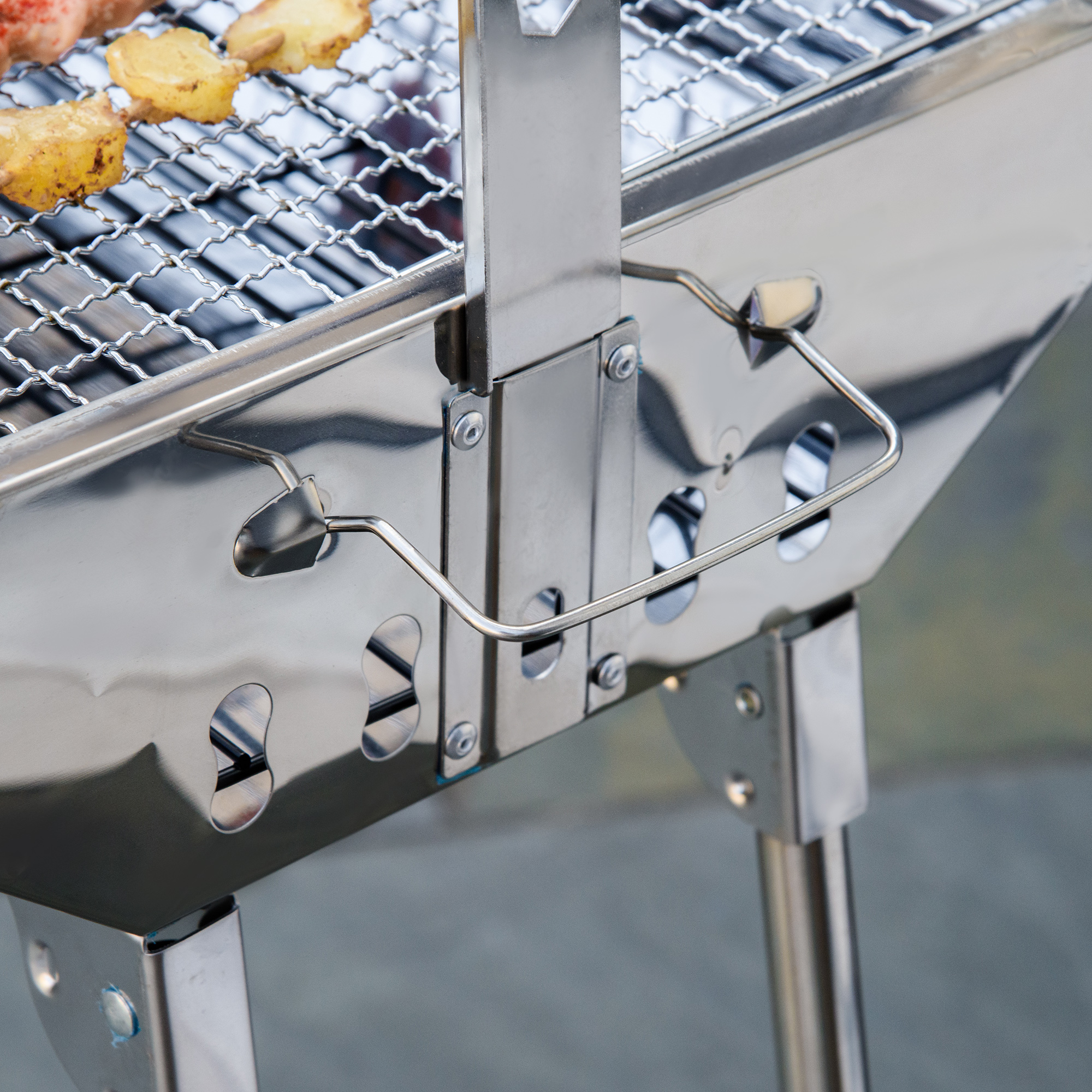 Charcoal Grill Portable BBQ Rotisserie Roaster with Foldable Legs ...
