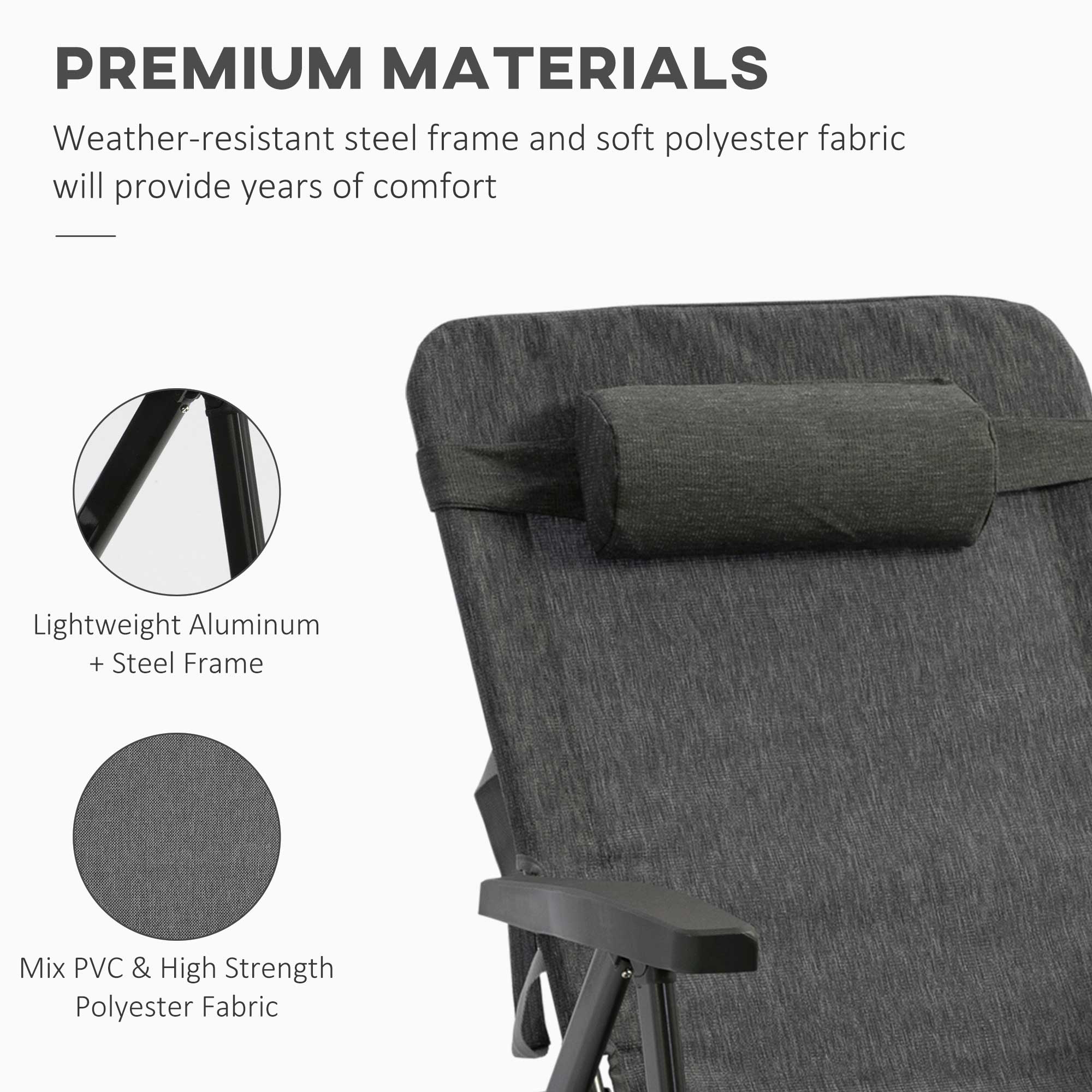 Outsunny Folding Sun Lounger, Mesh Fabric Chaise Lounge Chair, 7 ...