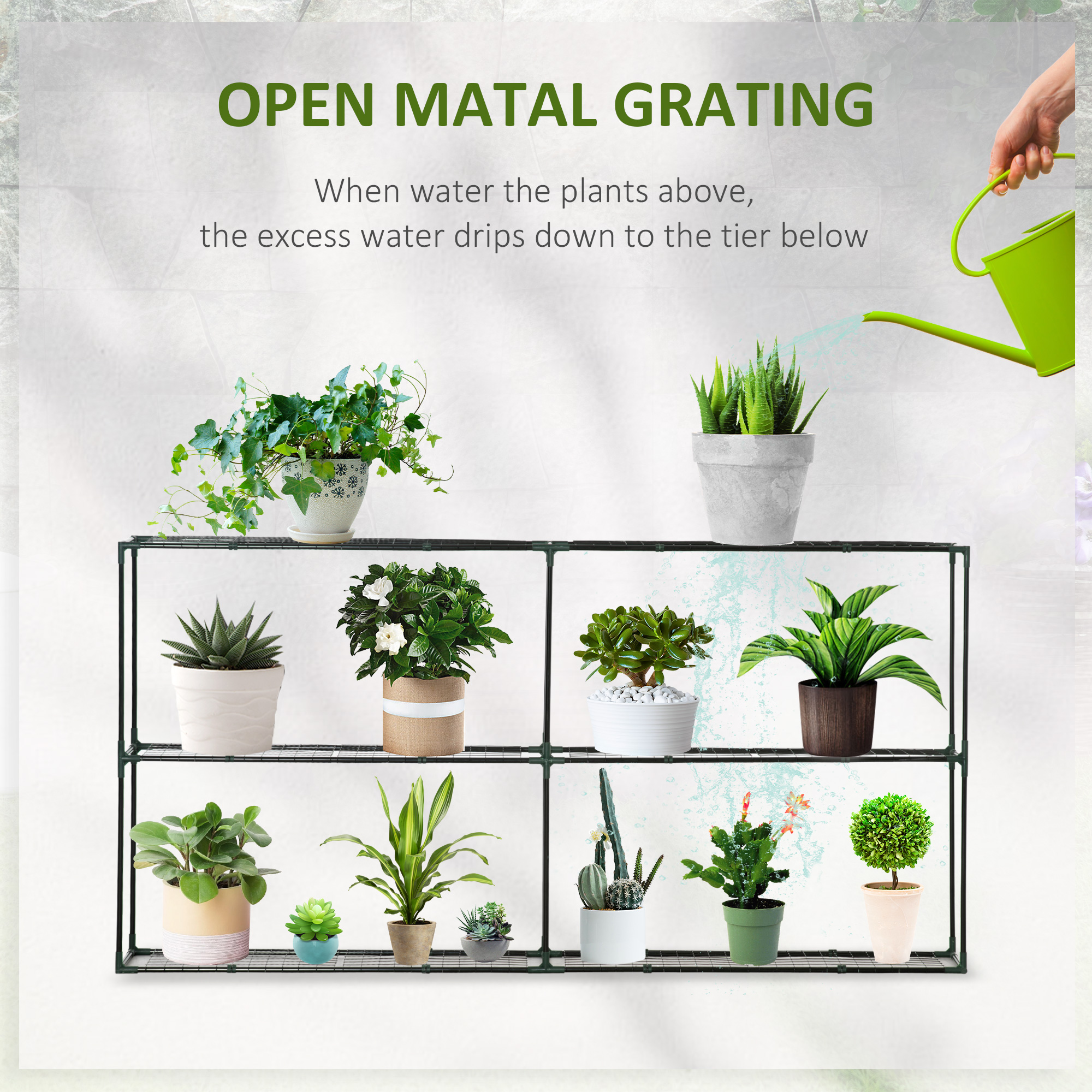 3 Tier Metal Plant Stand, Greenhouse Staging Flower Pot Shelf, Flower ...