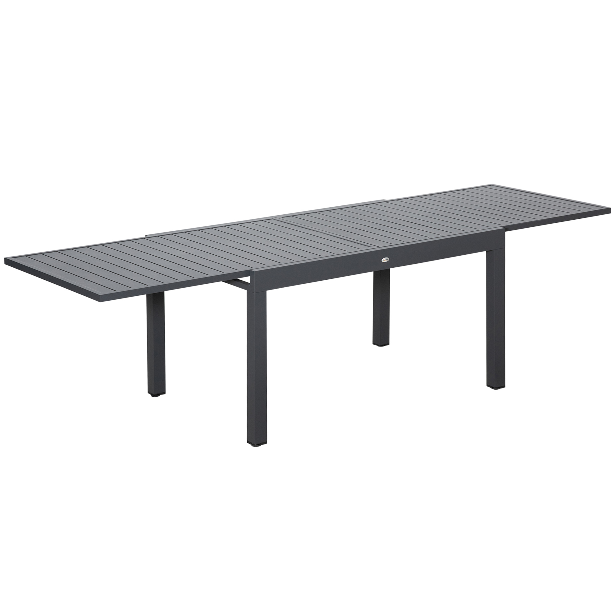 Extendable Garden Table 135-270cm x 90cm x 75cm, 10 Seater Outdoor Dining Table with Aluminium ...