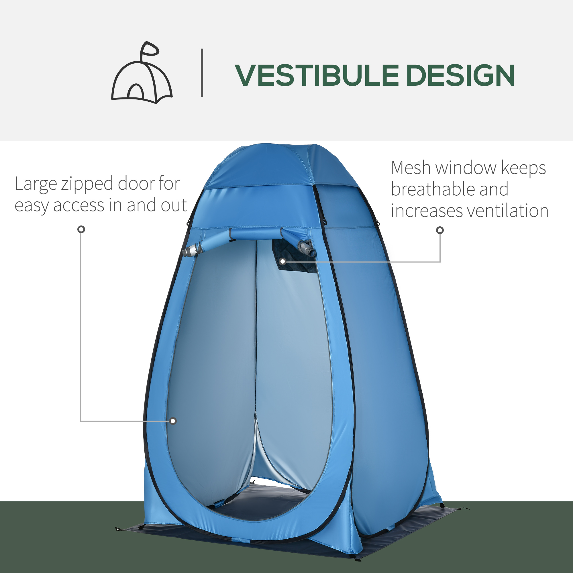 Camping Shower Tent Pop Up Toilet Privacy for Outdoor Changing Dressing ...