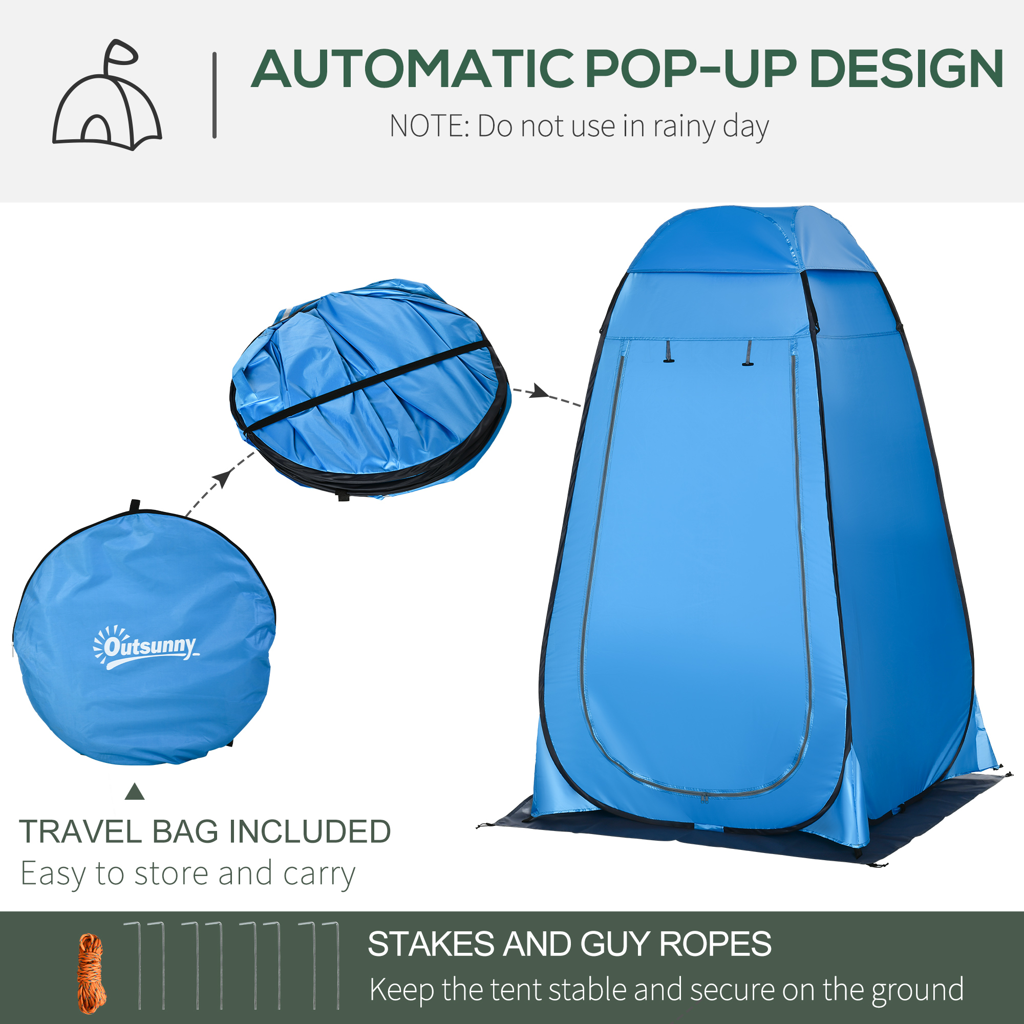 Camping Shower Tent Pop Up Toilet Privacy for Outdoor Changing Dressing ...