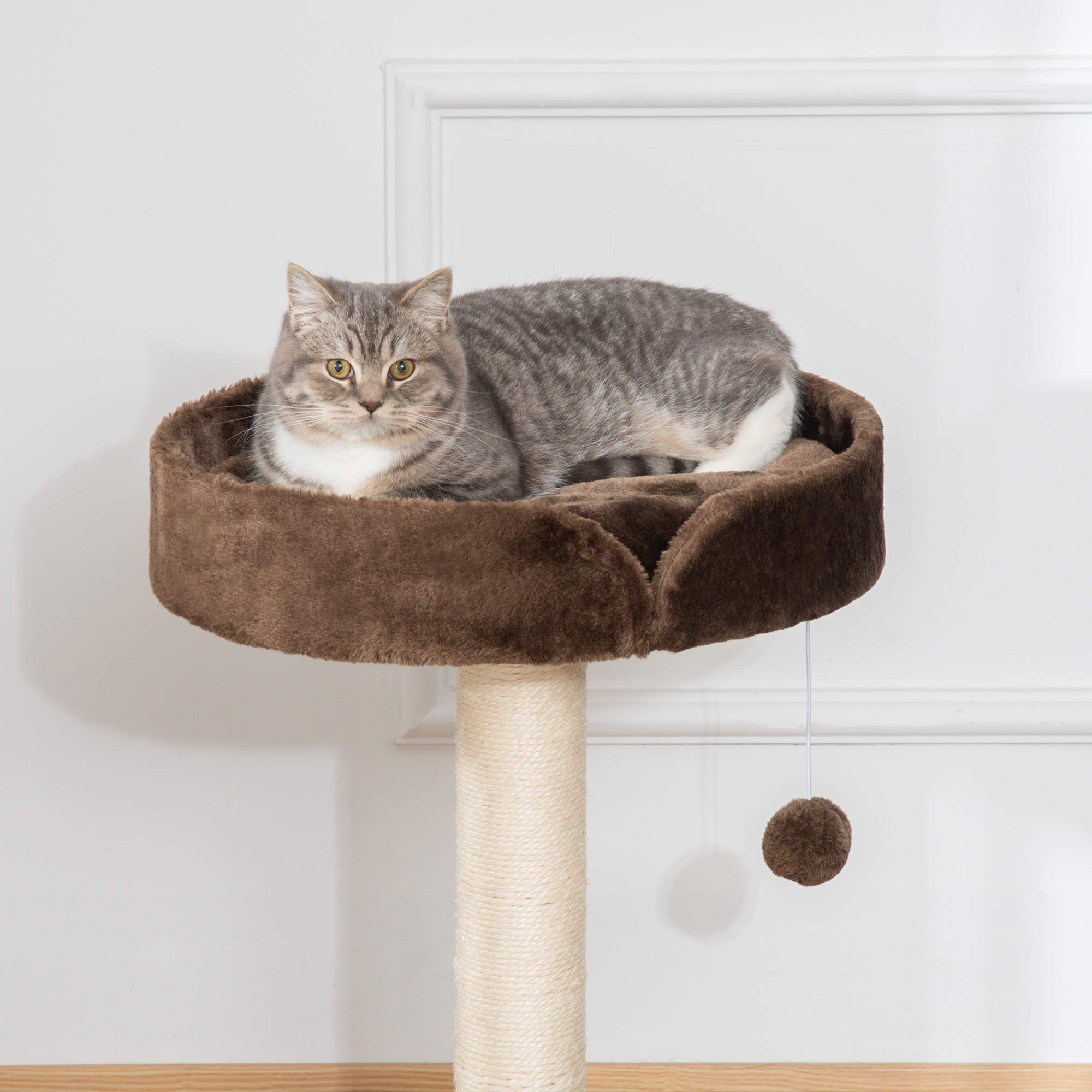 PawHut Small Cat Tree for Indoor Cats with Sisal Scratching Post Kitten ...