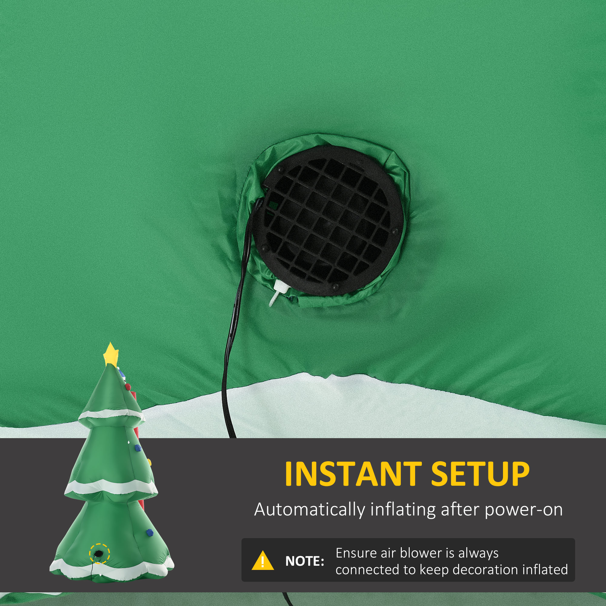 8ft Inflatable Christmas Tree with Santa Claus, Penguin and Snowman on ...