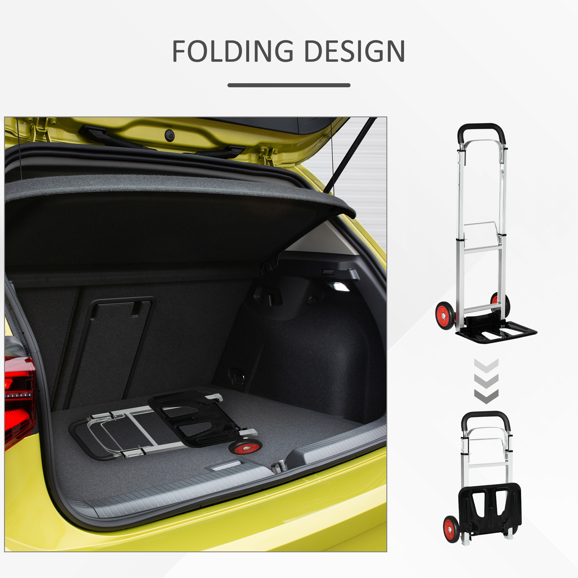 Folding Sack Truck with Telescoping Handles, Trolley on Wheels ...