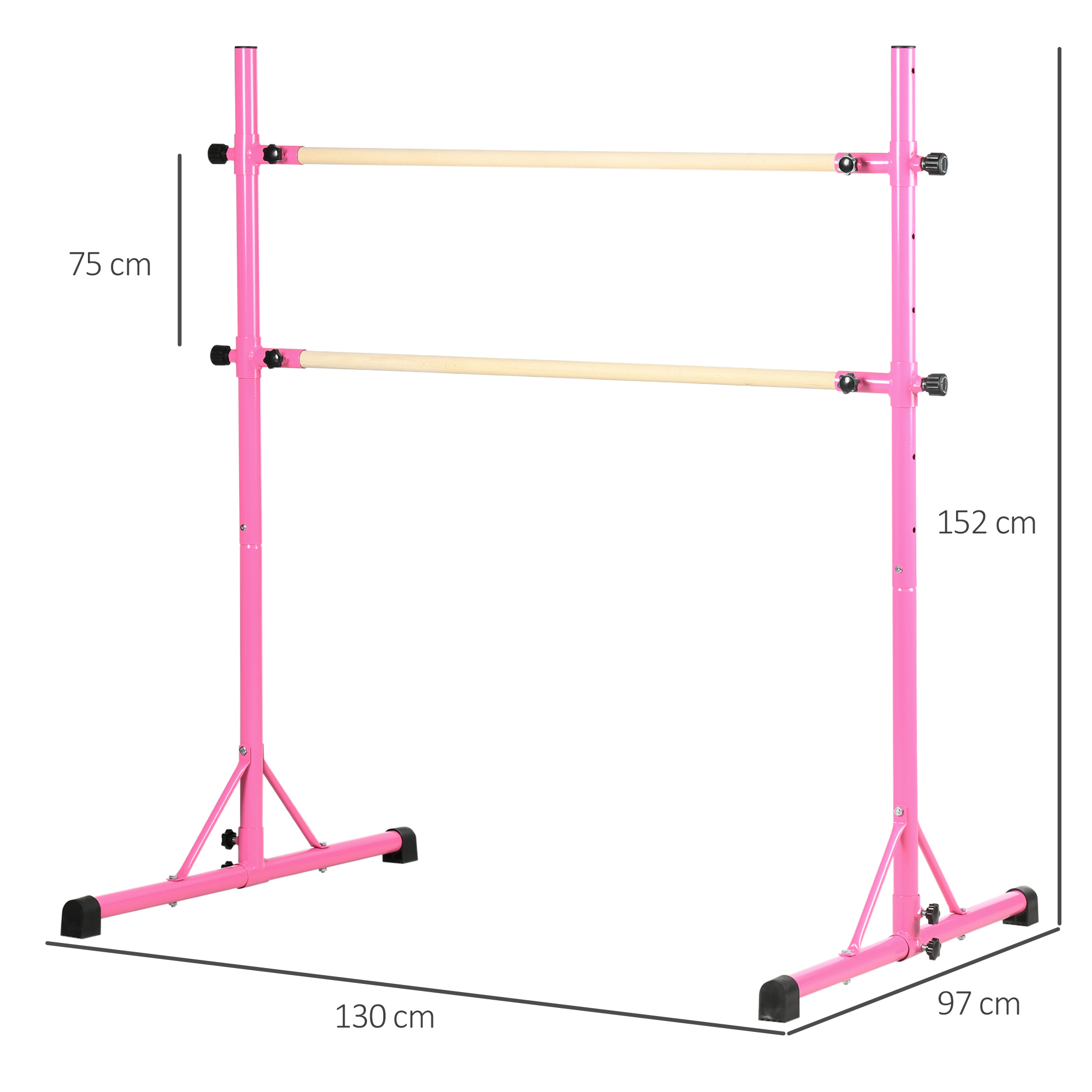 Freestanding Ballet Barre, Height Adjustable Ballet Bar with Non-slip ...