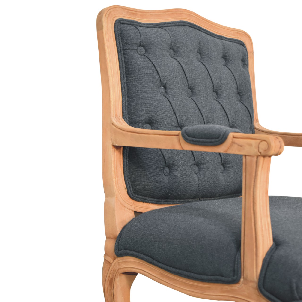 Navy Blue Linen French Style Chair on Anglia Market