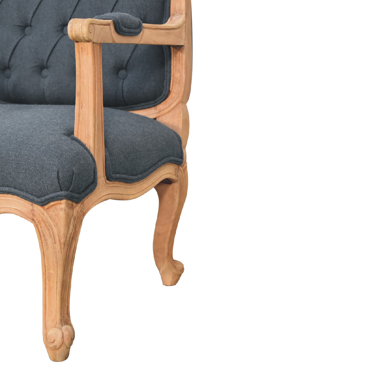 Navy Blue Linen French Style Chair on Anglia Market