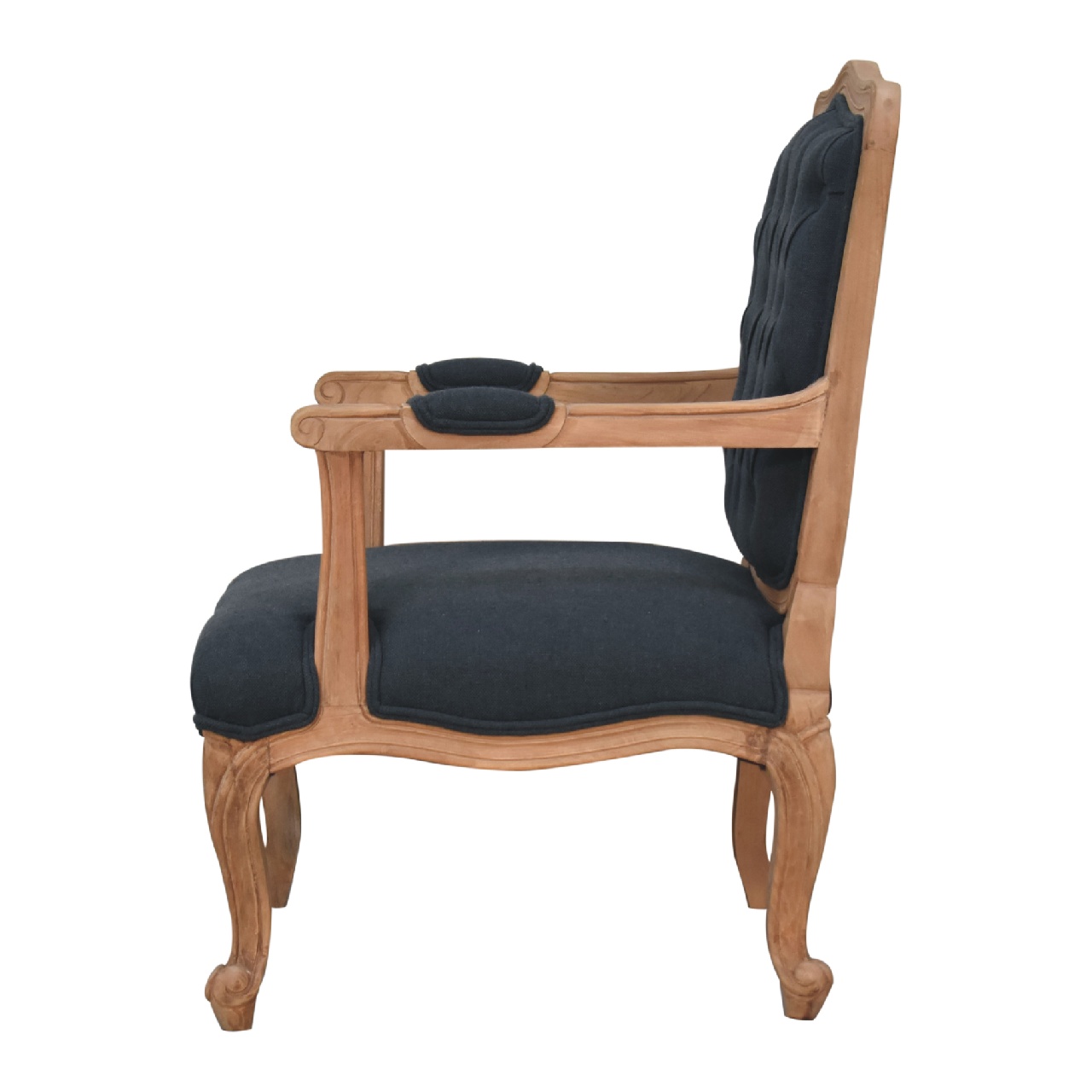 Navy Blue Linen French Style Chair on Anglia Market