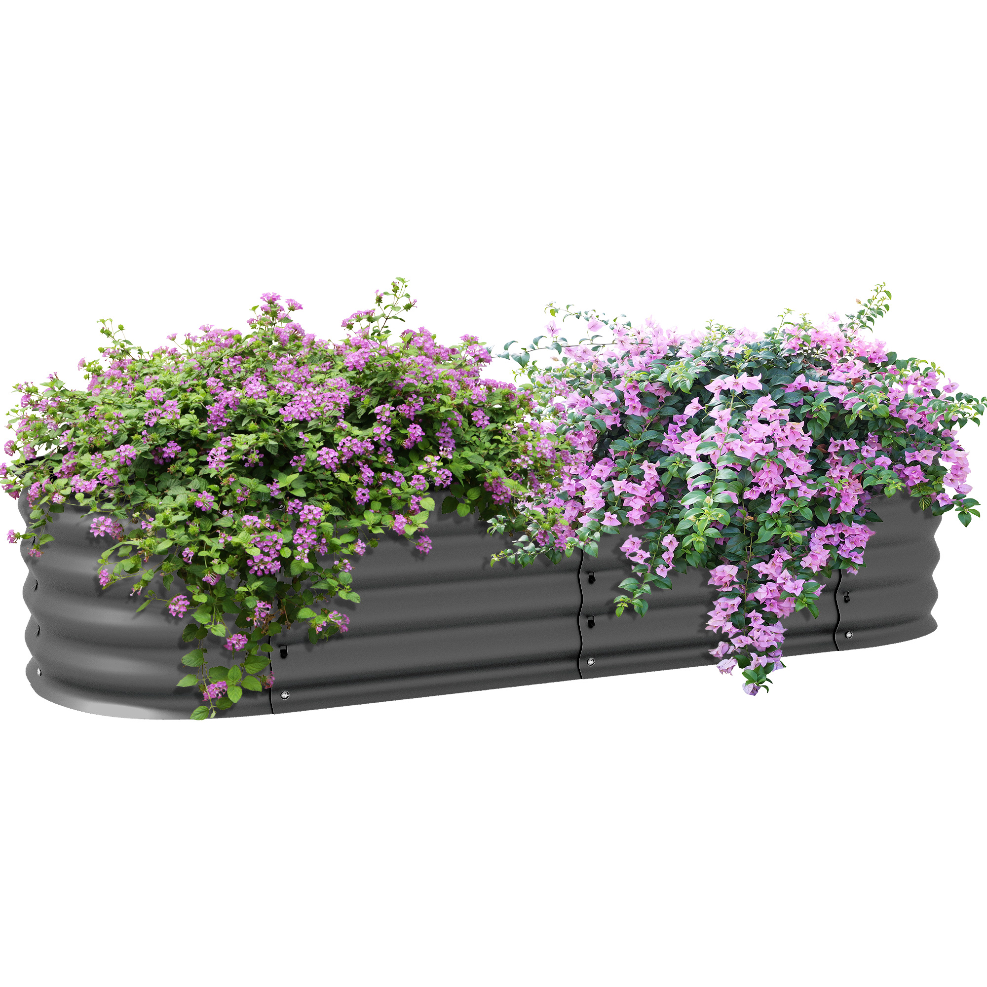 Galvanised Raised Garden Bed, Metal Planter Box with Safety Edging, for ...