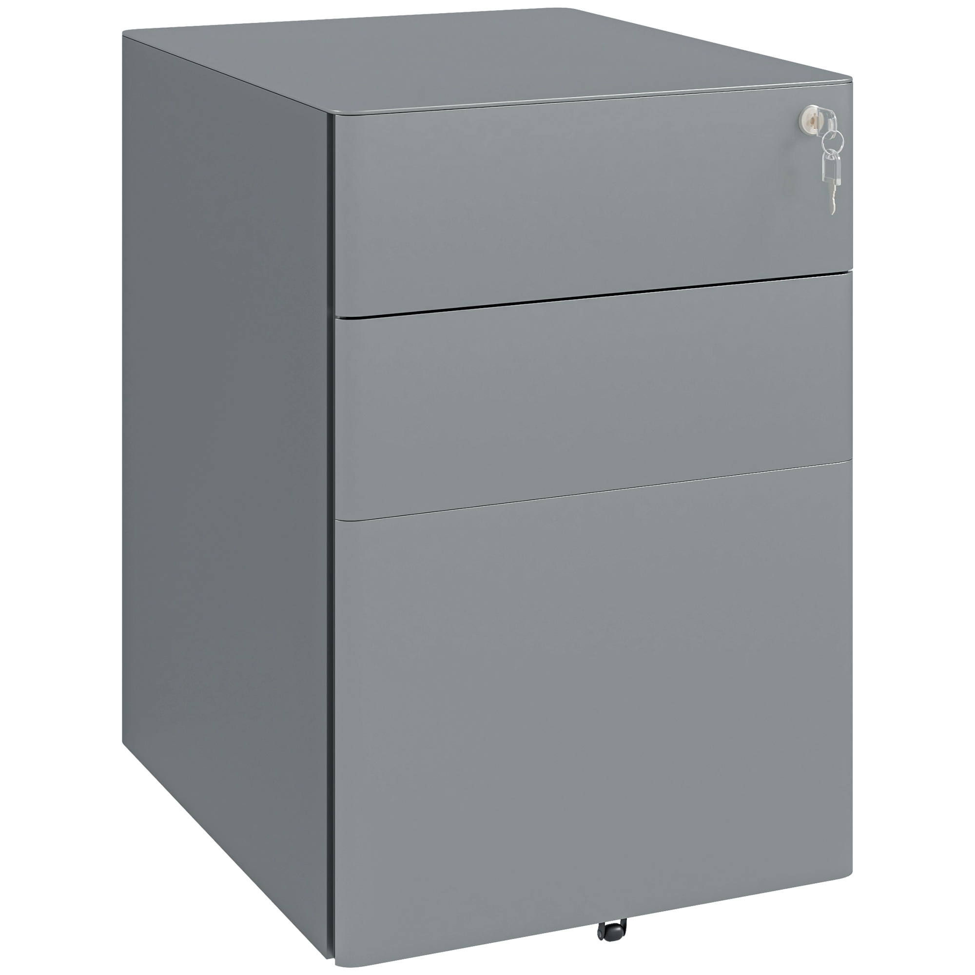 Lockable Cabinet, Rolling Filing Cabinet with 3 Drawers, Steel Office ...
