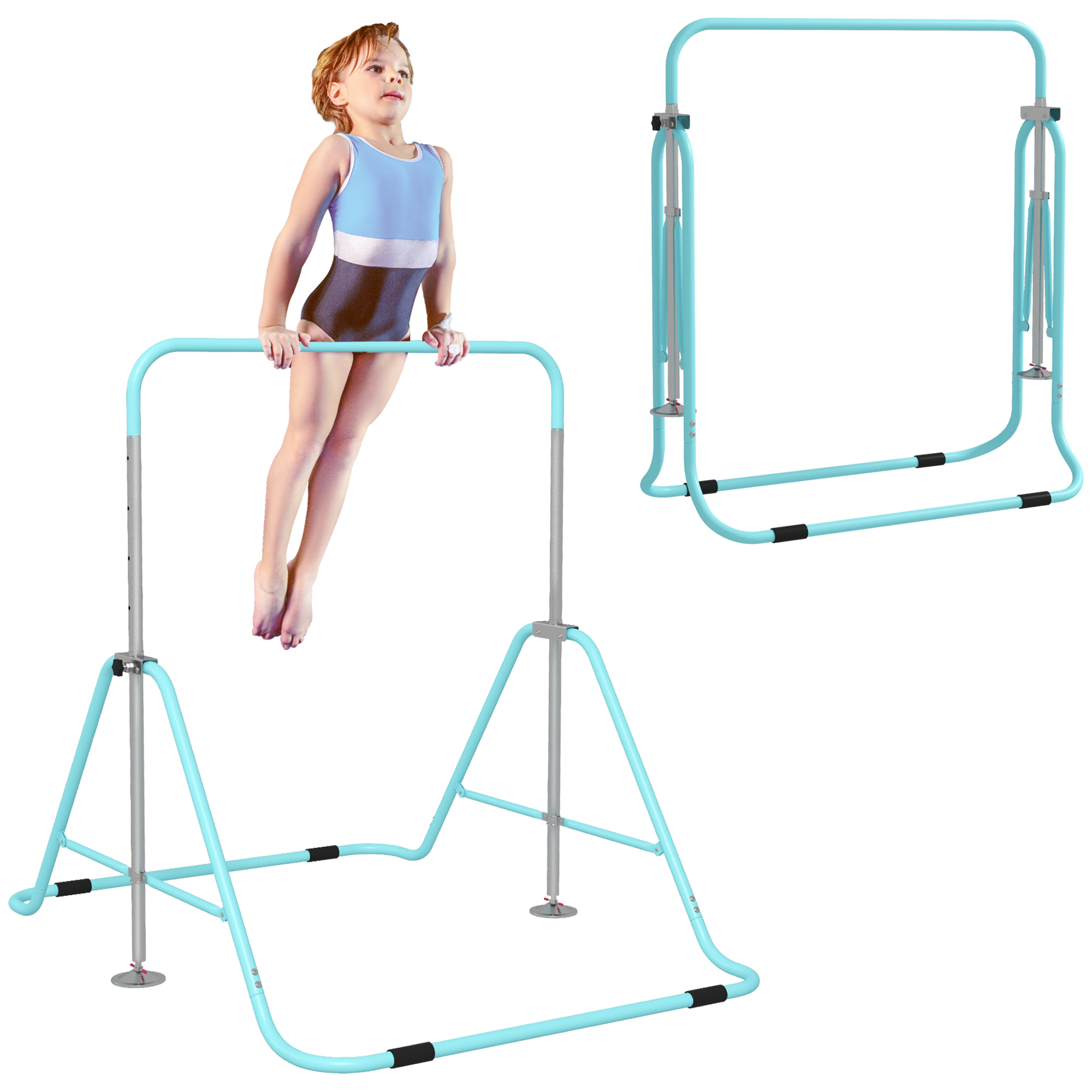 Kids Gymnastic Bar, with Adjustable Height, Foldable Horizontal Bars ...