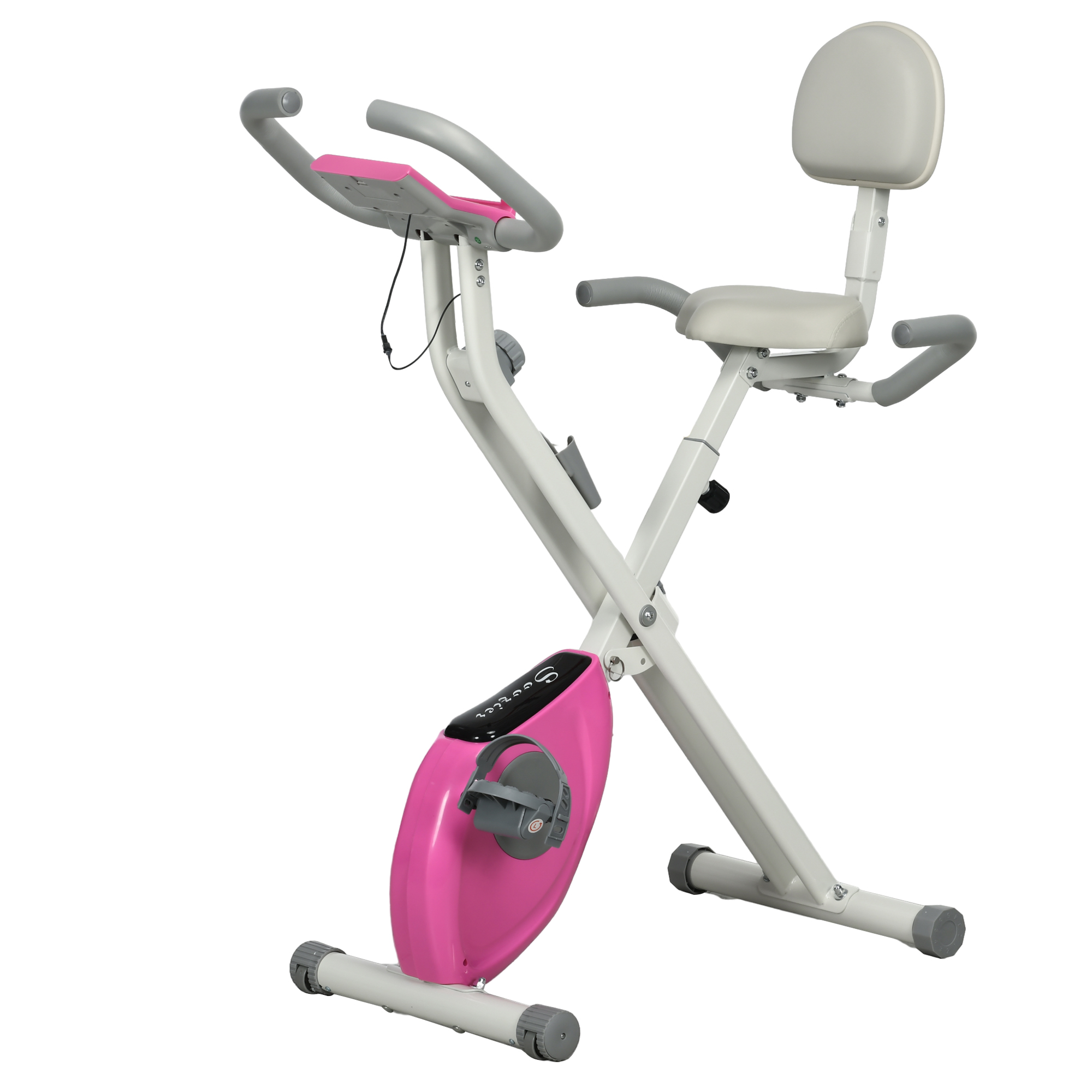 HOMCOM Folding Exercise Bike, 8 Level Magnetic Resistance Indoor ...