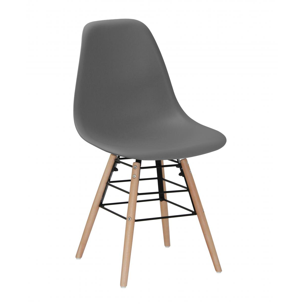Lilly Plastic (PP) Chairs x 4 with Solid Beech Legs Light Grey on ...