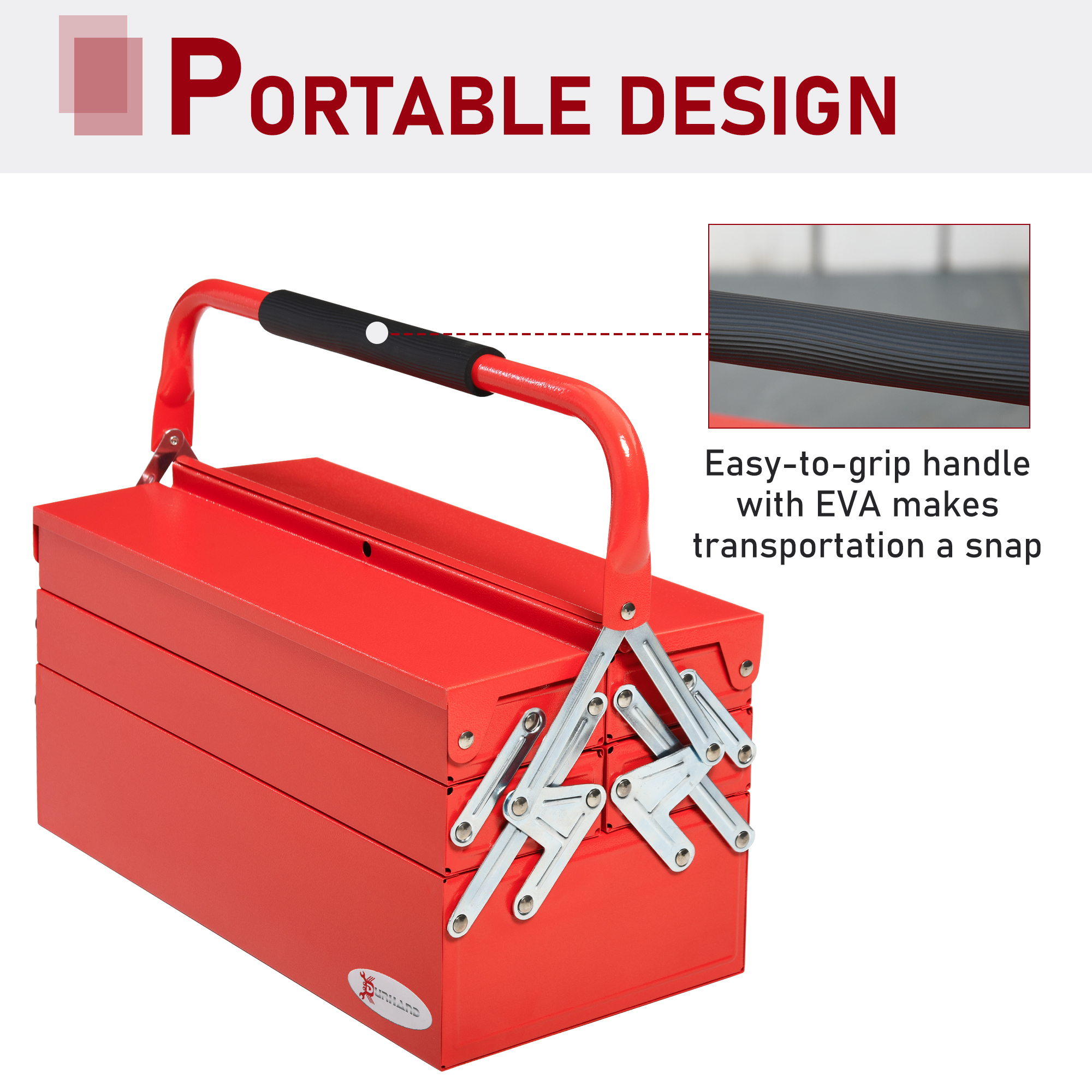 Metal Tool Box 3 Tier 5 Tray Professional Portable Storage Cabinet ...