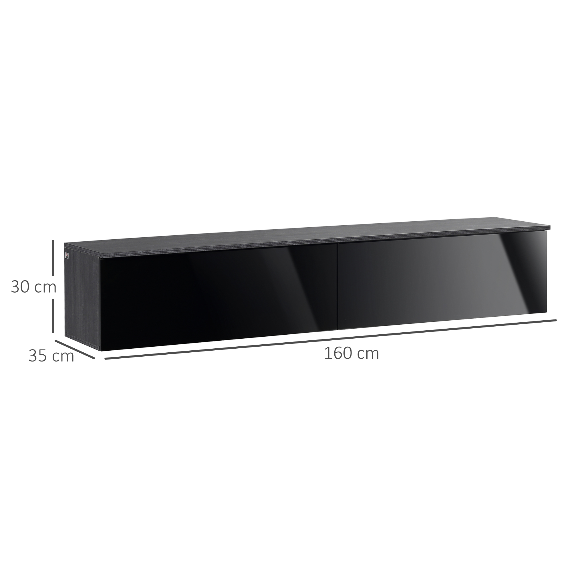 160cm High Gloss Floating TV Unit Stand for TVs up to 70", Wall Mounted ...