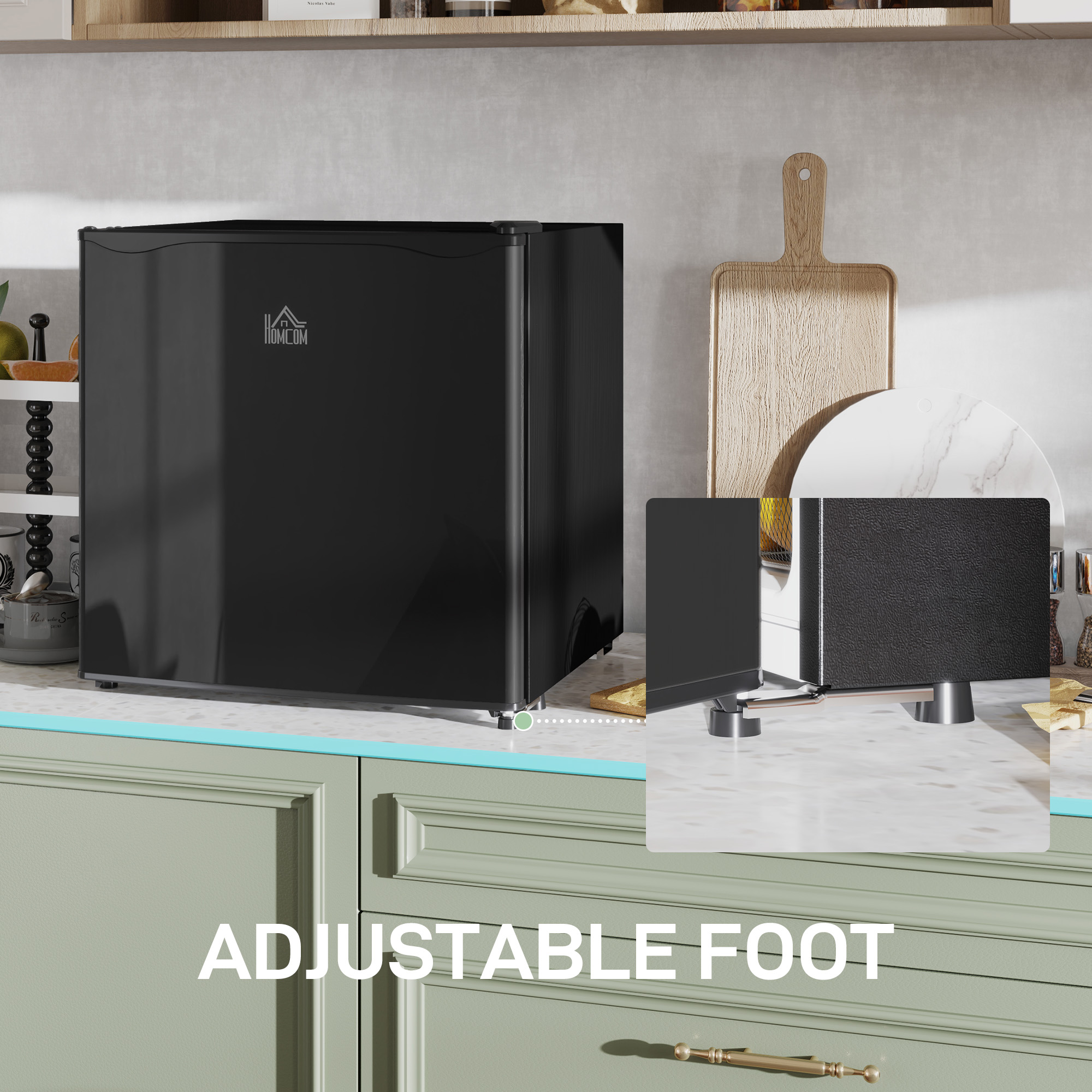 46 Litre Table Top Mini Fridge, Small Fridge with Ice Box, Reversible ...