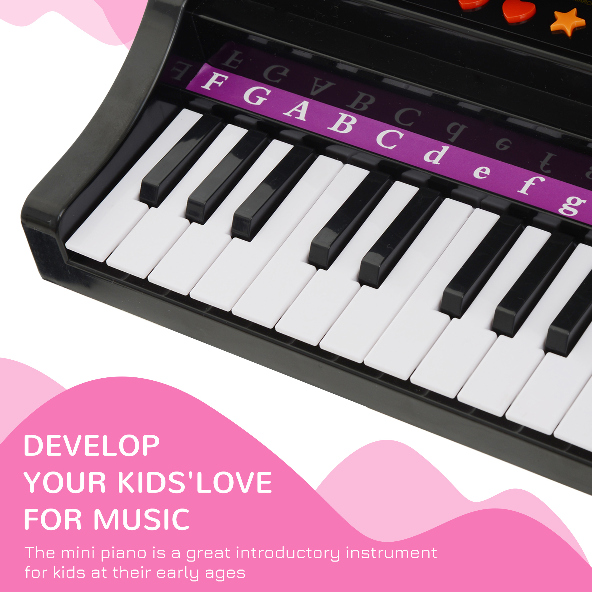 37 Keys Kids Mini Electronic Keyboard Children Grand Piano with Stool ...