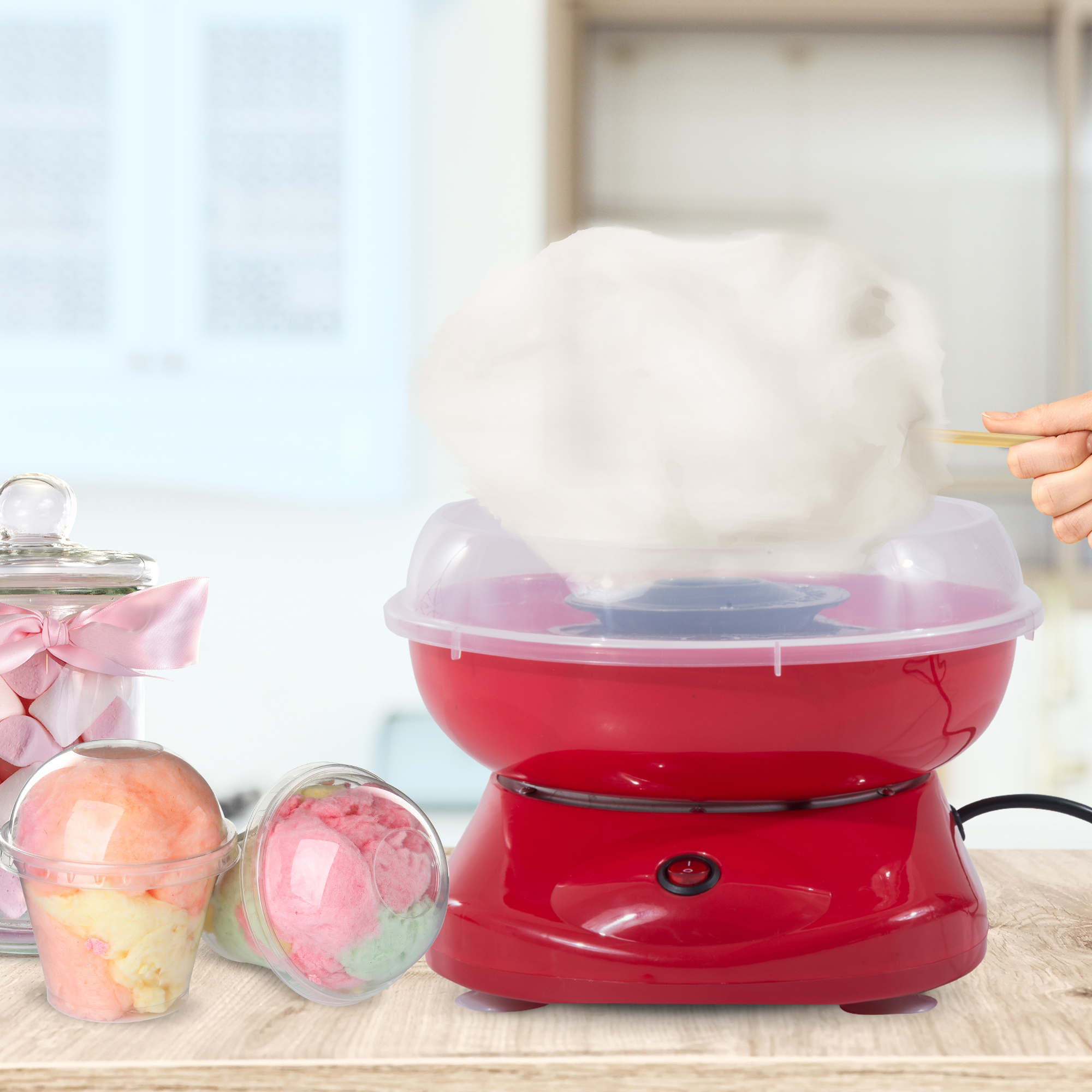 Candy Floss Machine Electric Cotton Candy Maker Gadgetry 450W (Red) on ...