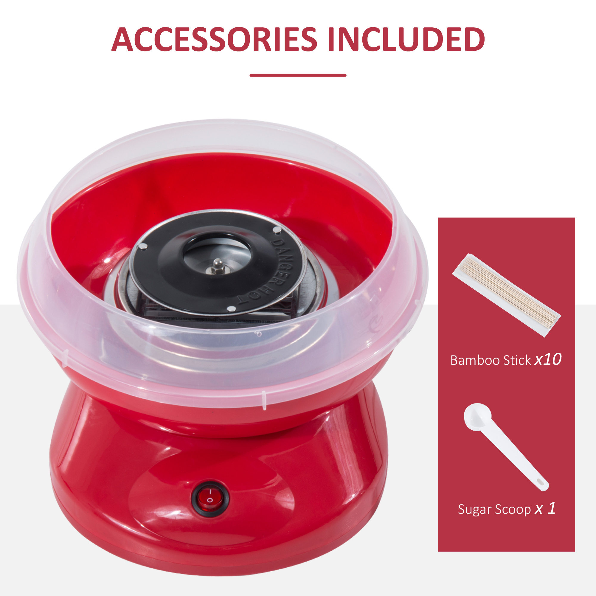 Candy Floss Machine Electric Cotton Candy Maker Gadgetry 450W (Red) on ...