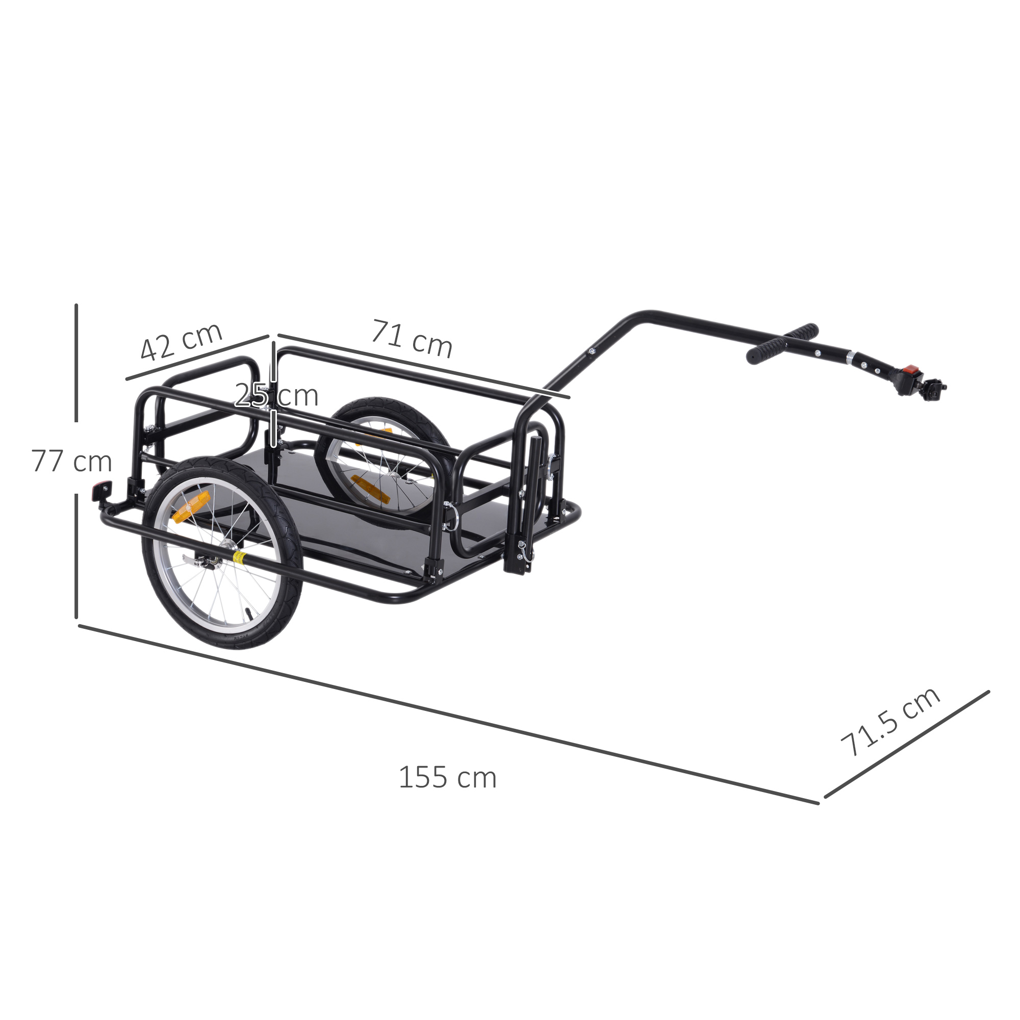 Bike Cargo Trailer Bicycle Cargo Storage Cart w/ Hitch Cycling Camping ...