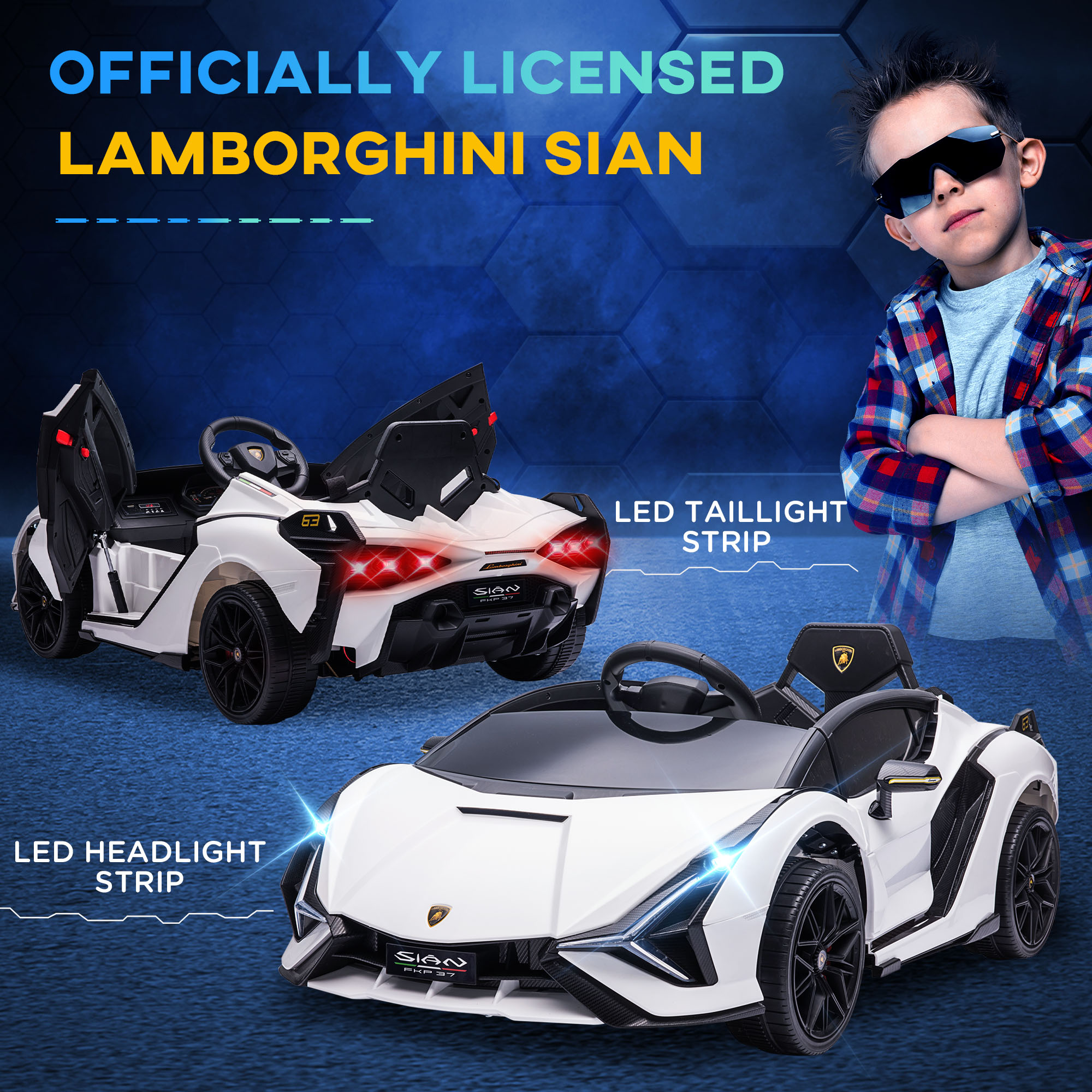 Lamborghini Sian Licensed 12V Kids Electric Ride On Car 2 Motors Toy ...