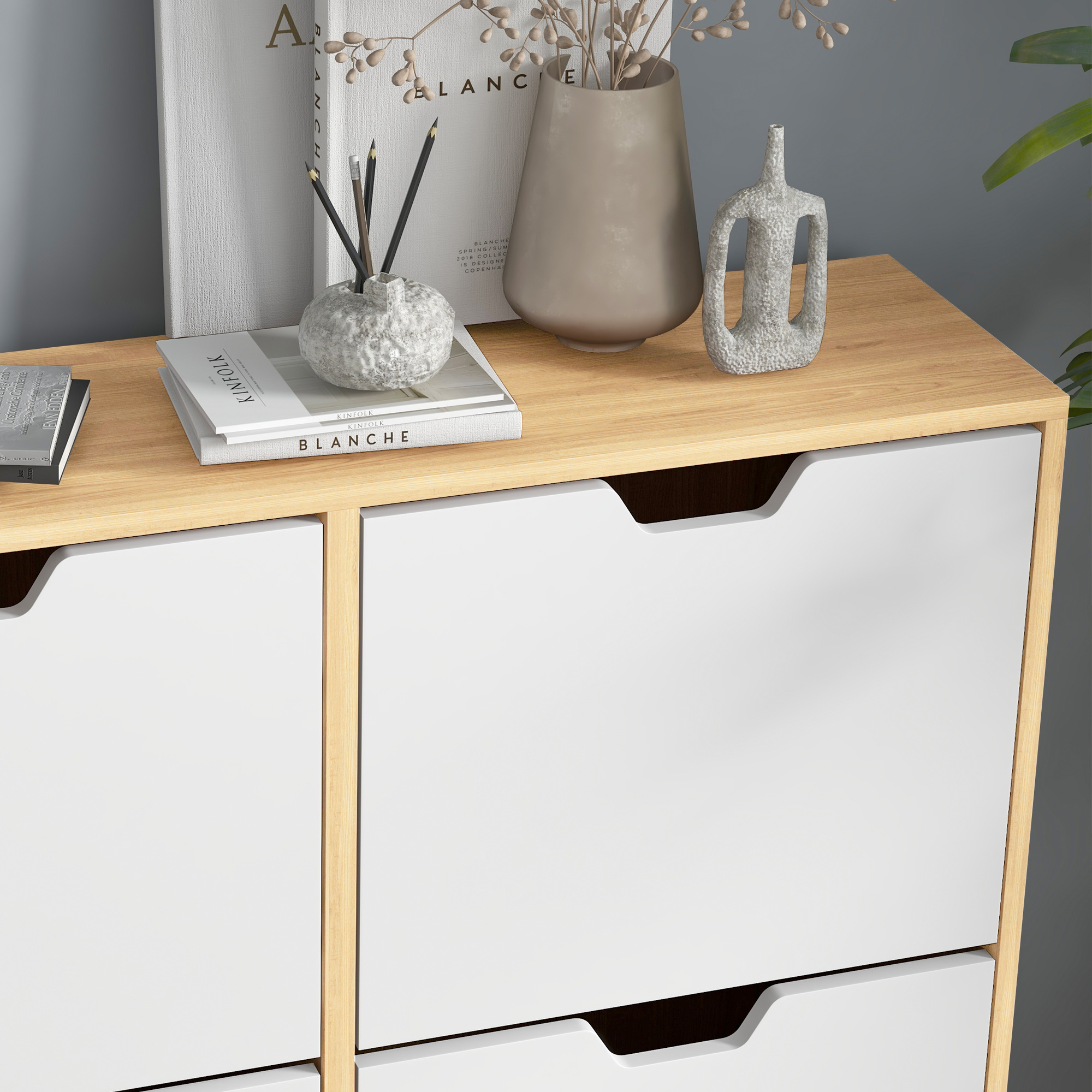 Shoe Storage Cabinet, 4 Flip Drawers, Shoe Organizer for 16 Pairs of ...