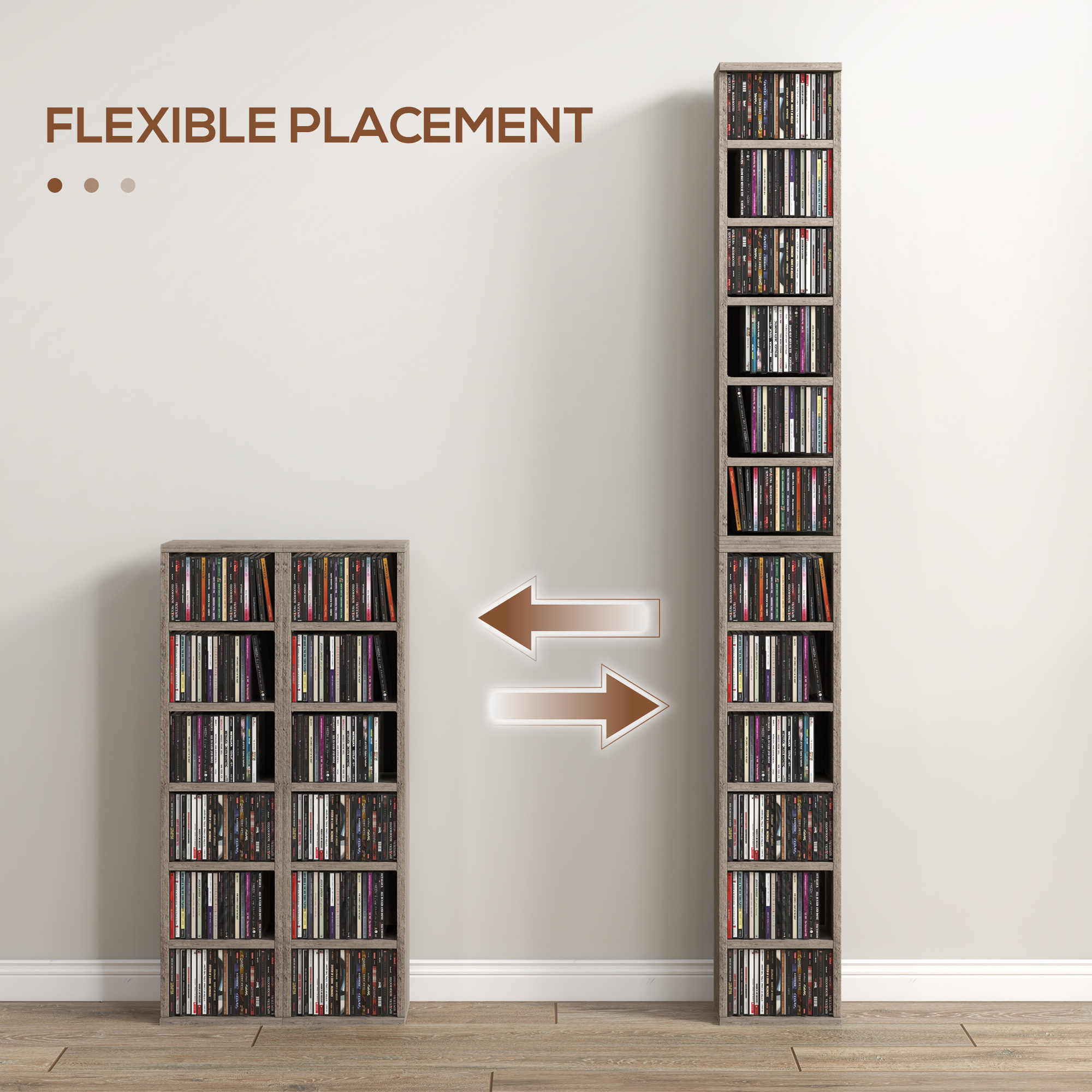 Set of Two 102 CD Storage Units - Dark Wood-Effect on Anglia Market