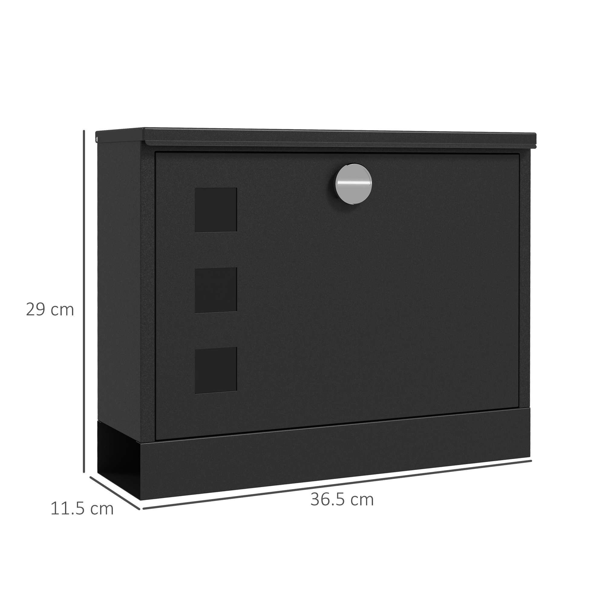 Wall Mounted Letterbox, Weatherproof Post Box, Modern Mailbox with 2 ...