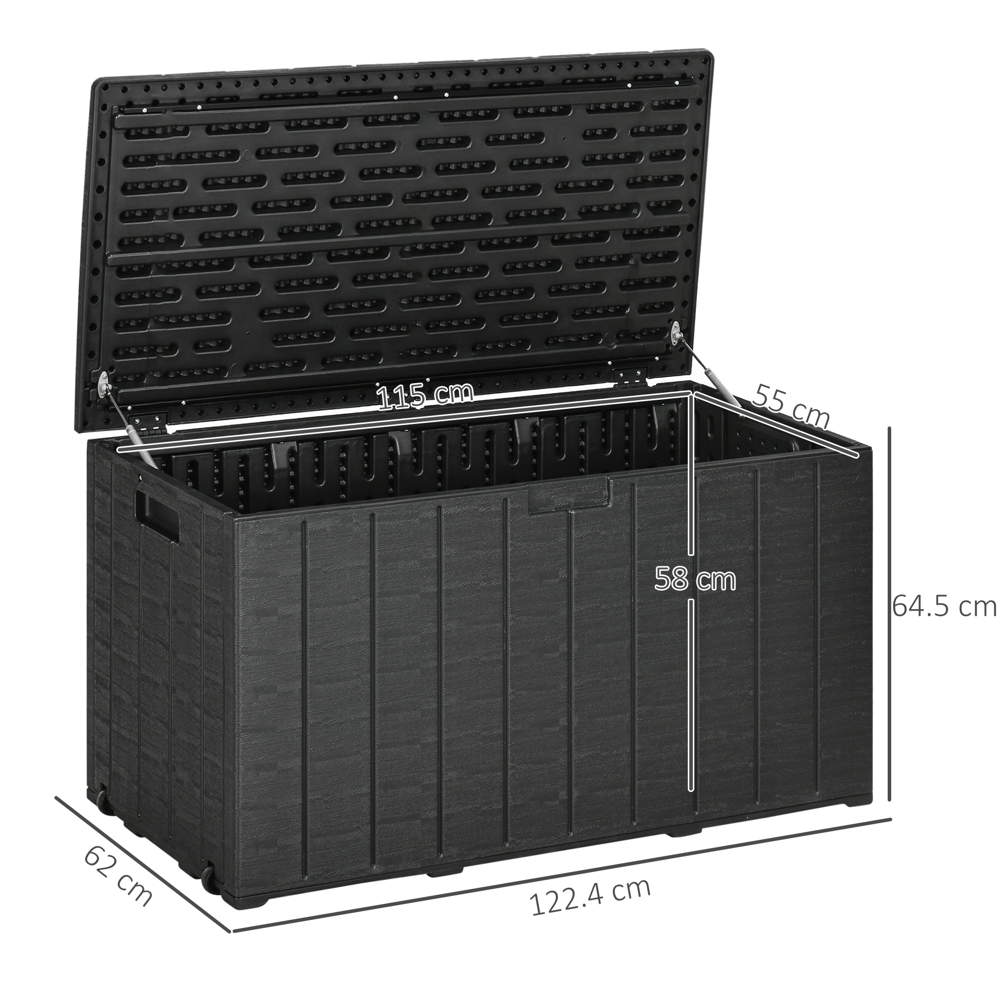 336 Litre Garden Storage Box, Water-resistant Heavy Duty Double Wall ...
