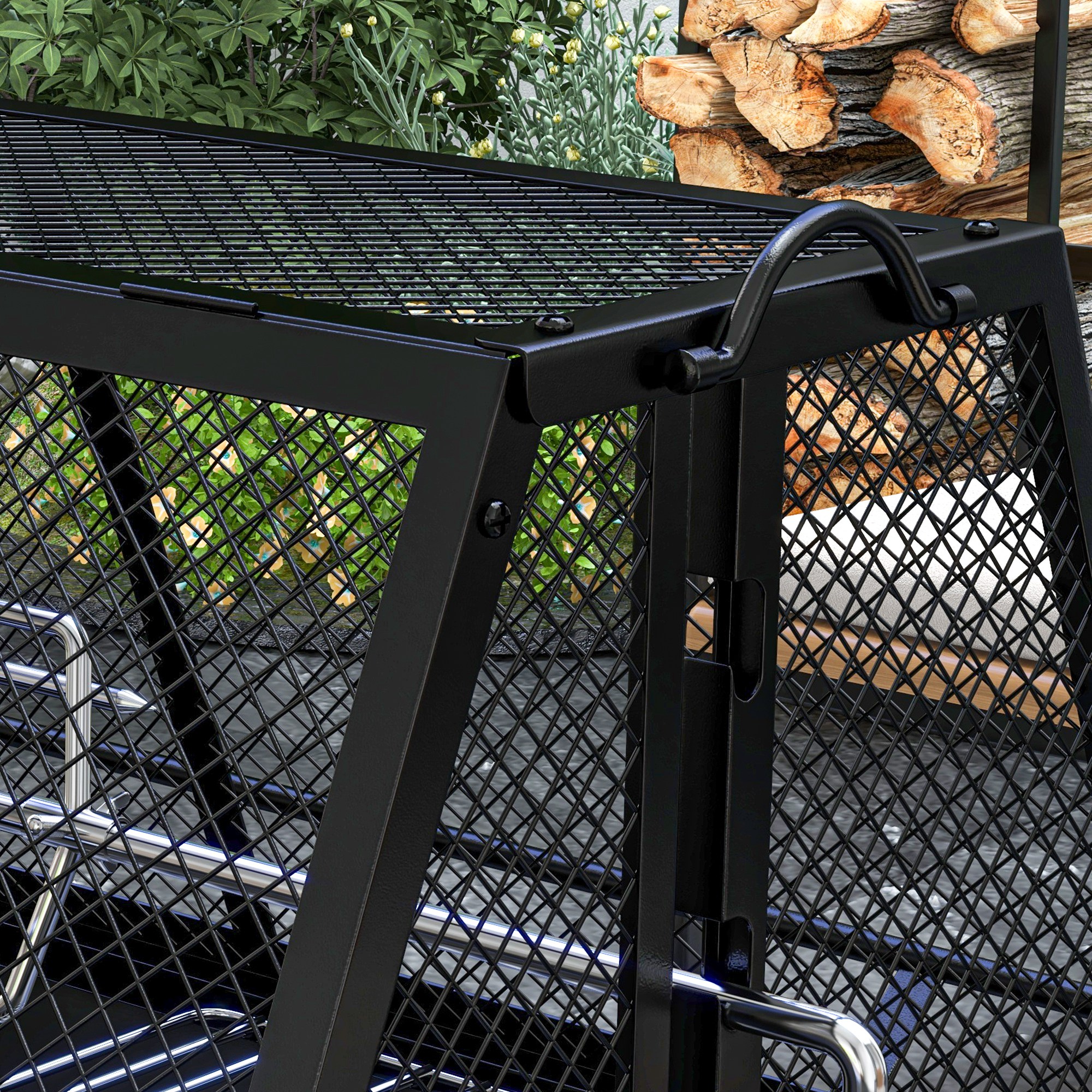 3-in-1 Barbecue Grill, Rotisserie Roaster and Fire Pit, with Cover on ...