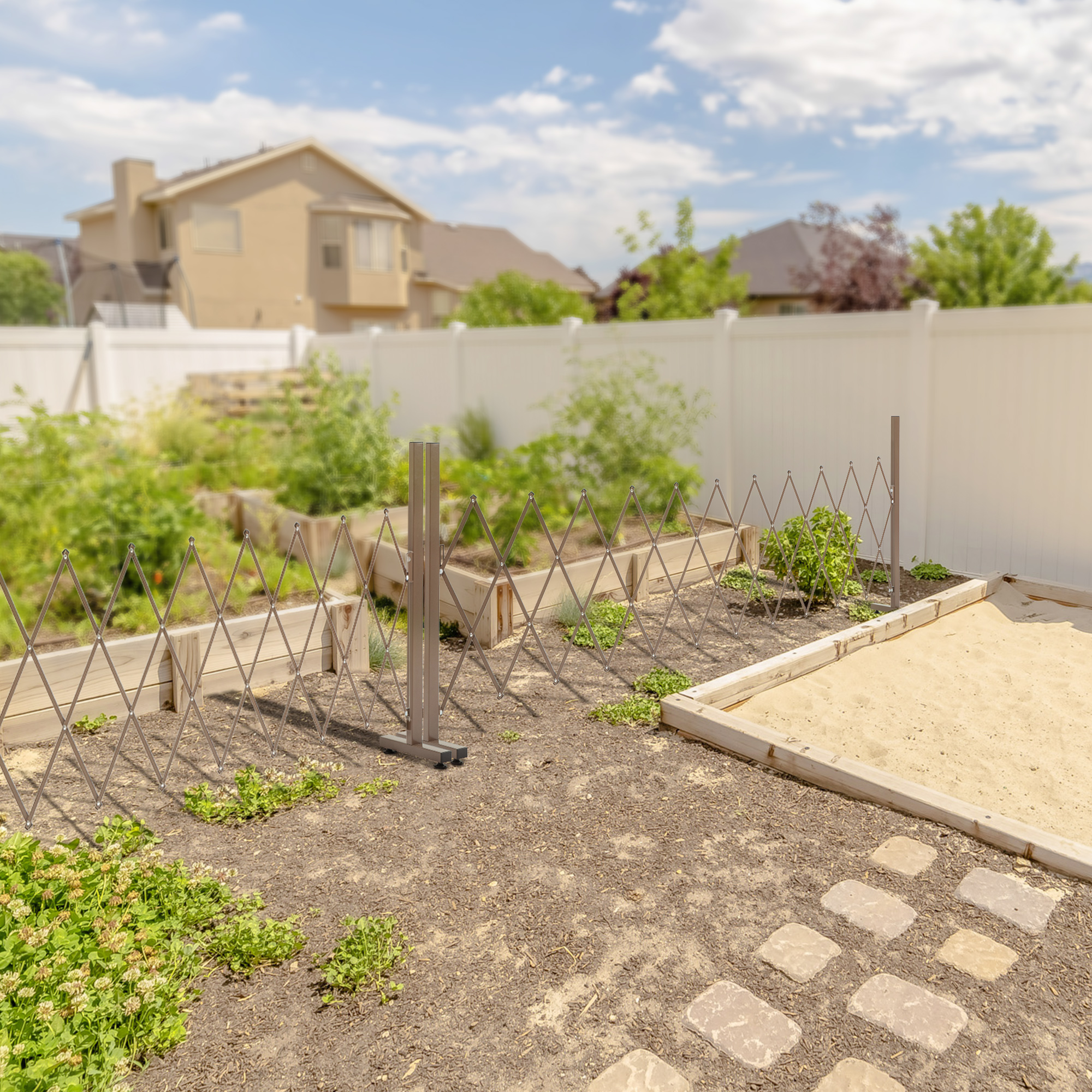 Expanding Trellis Fence Freestanding Movable Fence Foldable Garden ...