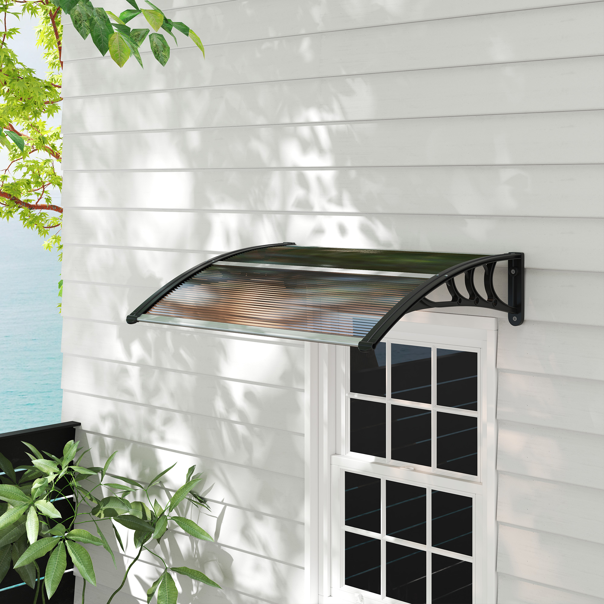 Front Door Canopy Outdoor Awning Aluminium Rigid Plastic Polycarbonate ...