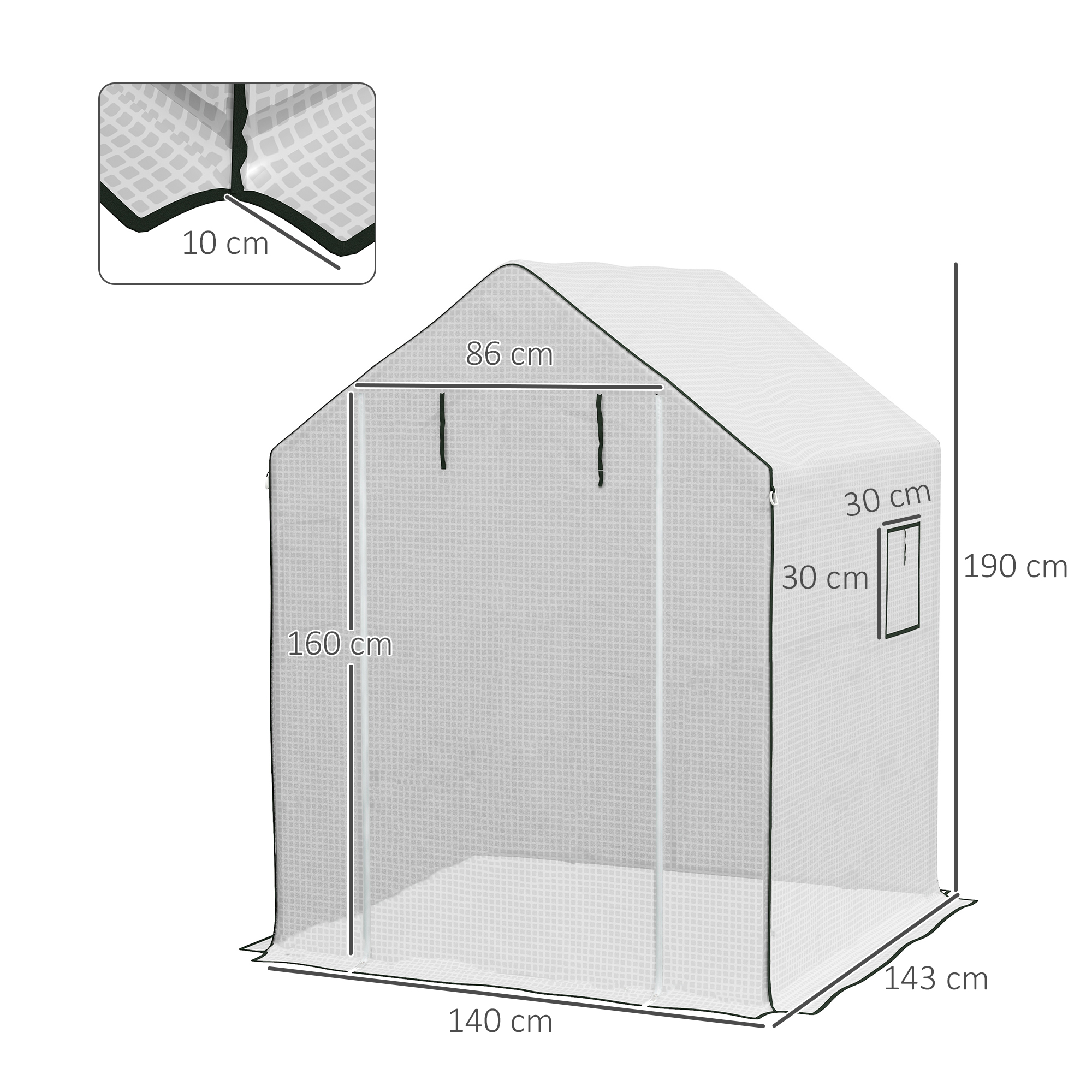 Greenhouse Cover Replacement Walk-in PE Hot House Cover with Roll-up ...